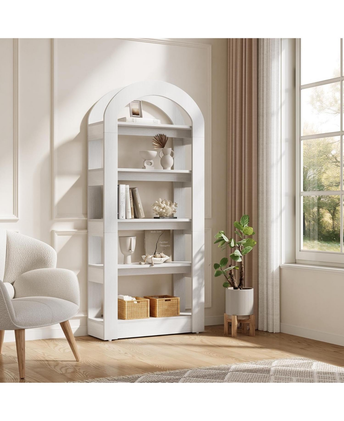 Click here for Tribesigns 5-Tier Bookshelf  Arch-Shaped Racks  Ta... prices