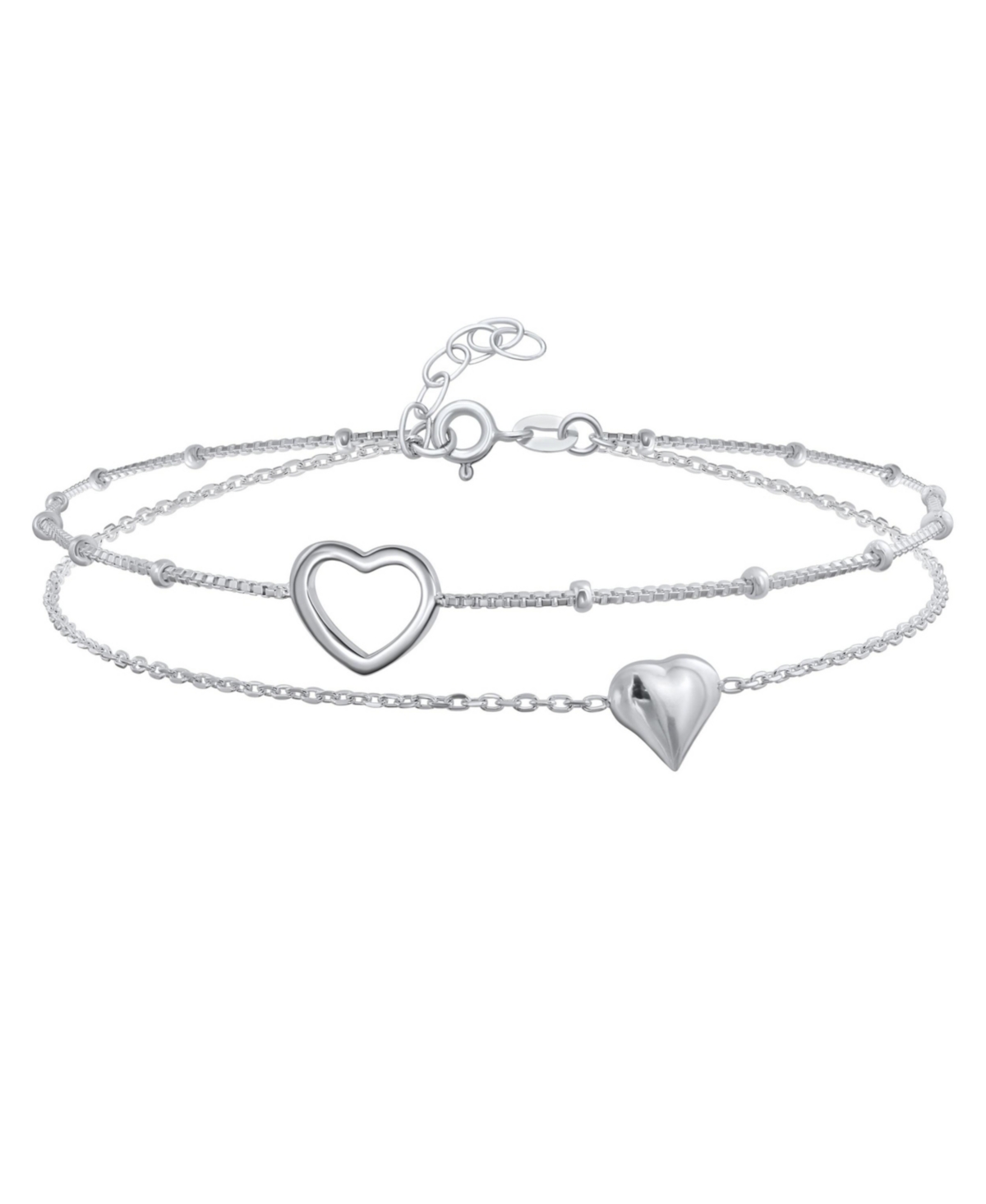 Click here for Bling Jewelry Love Double Strand Two Hearts Anklet... prices