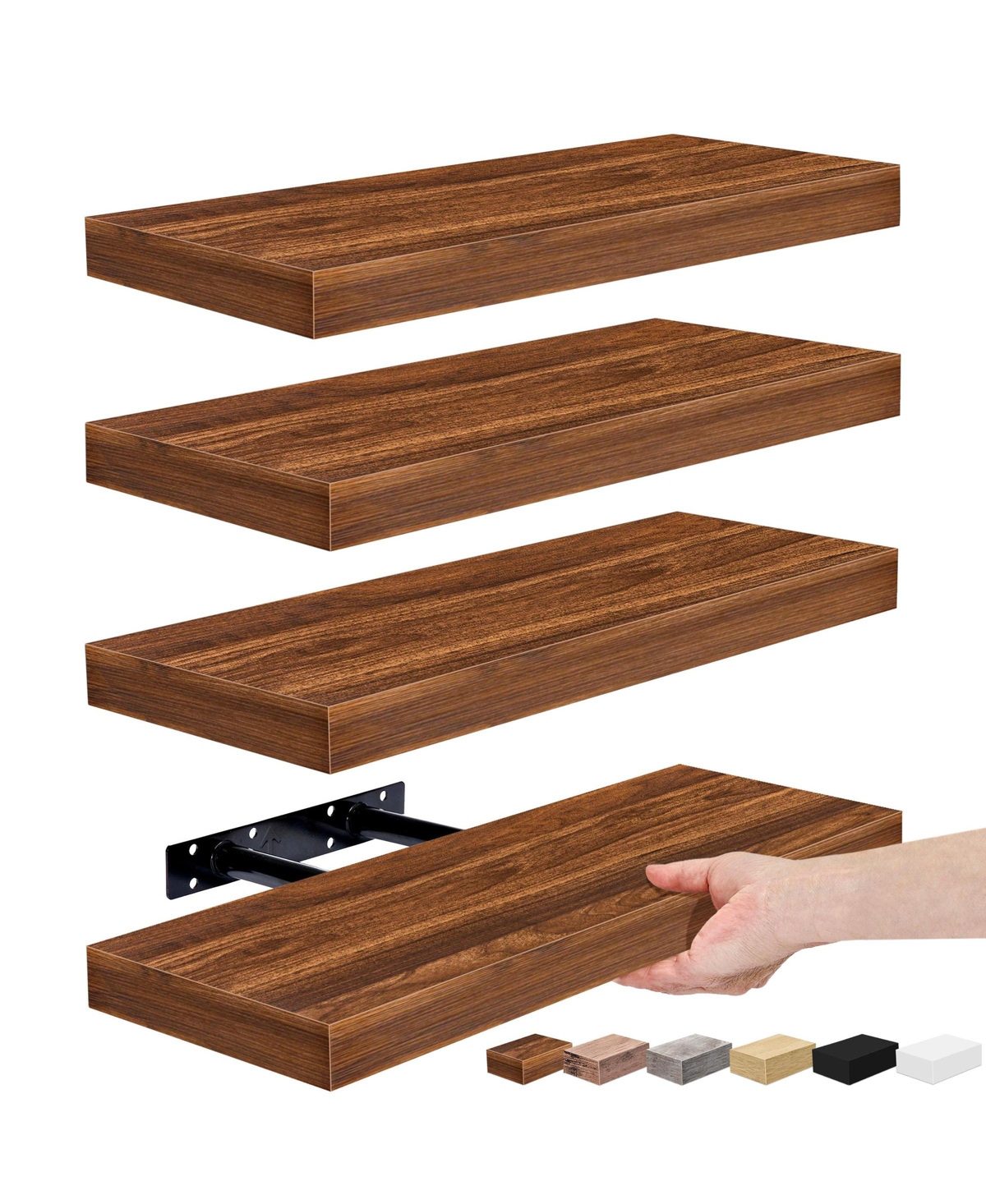 Click here for Sorbus 4 Pack Wall Mounted Floating Shelves - for... prices