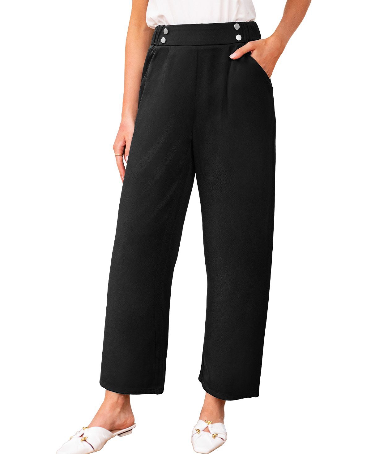 Click here for Cupshe Womens Everyday Pull-On Pants - Black prices