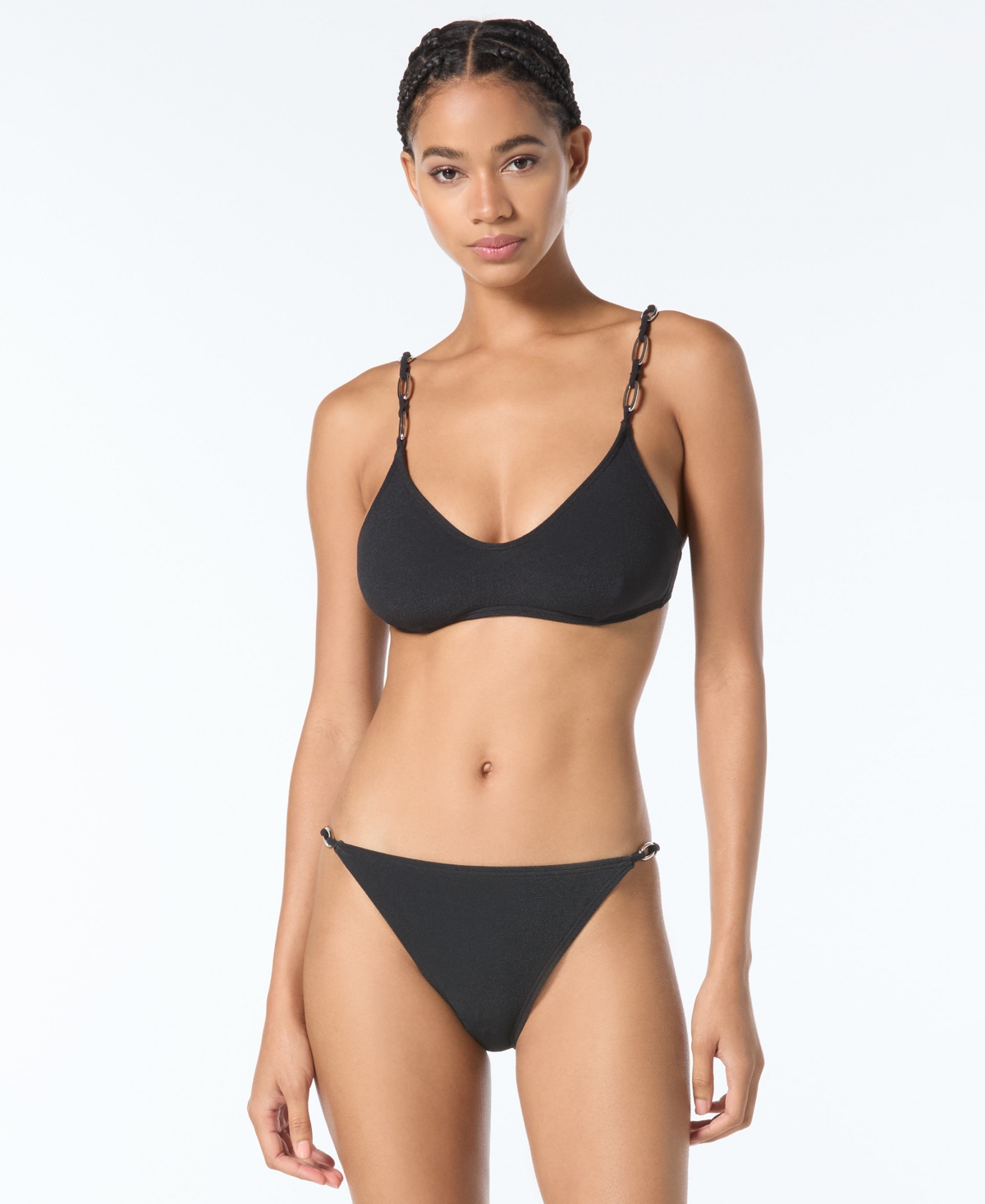 Click here for Michael Kors Womens Oval Link Swim Bralette Top -... prices