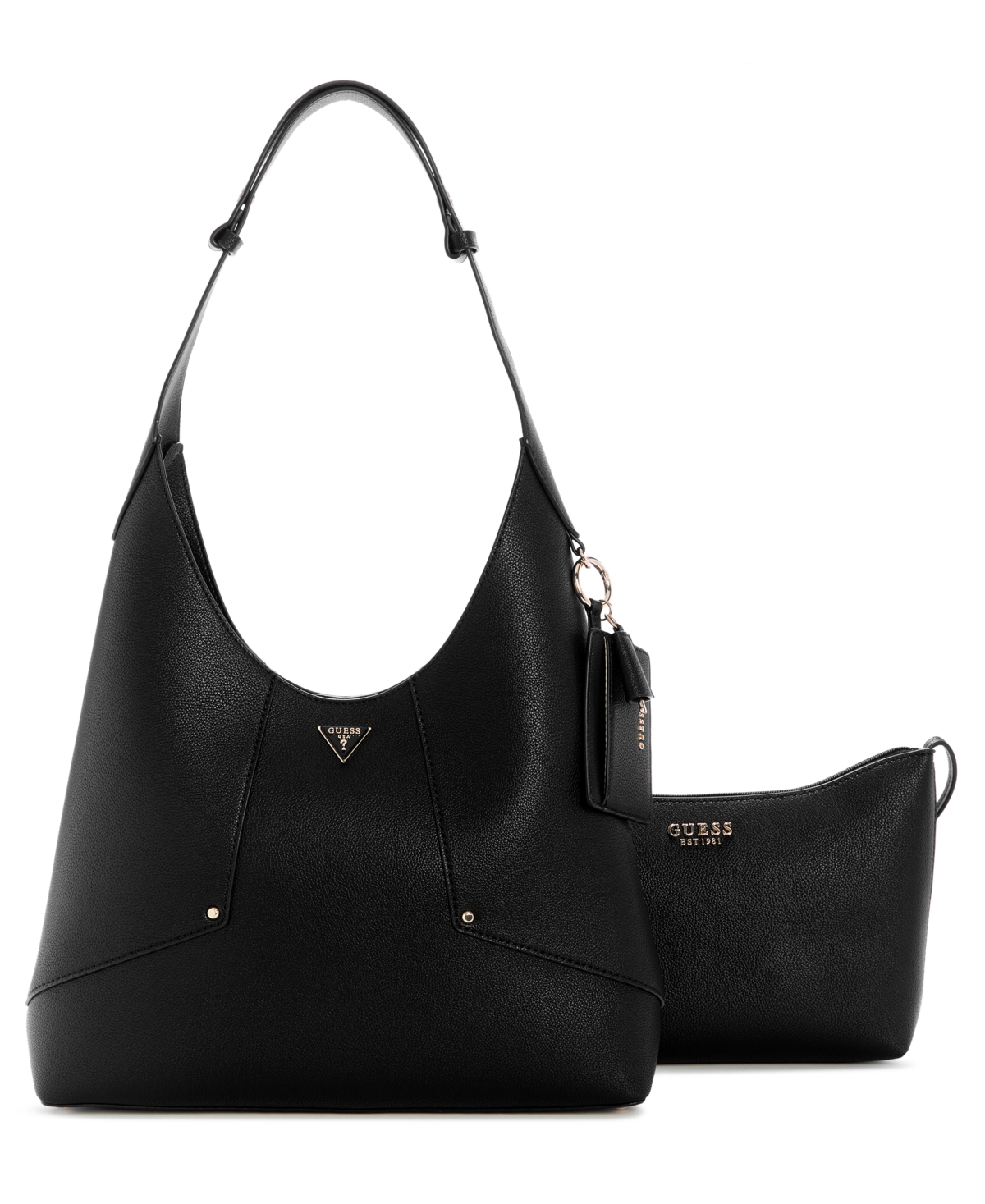 Click here for Guess Darcy Magnetic Snap Large Hobo Bag - Black prices