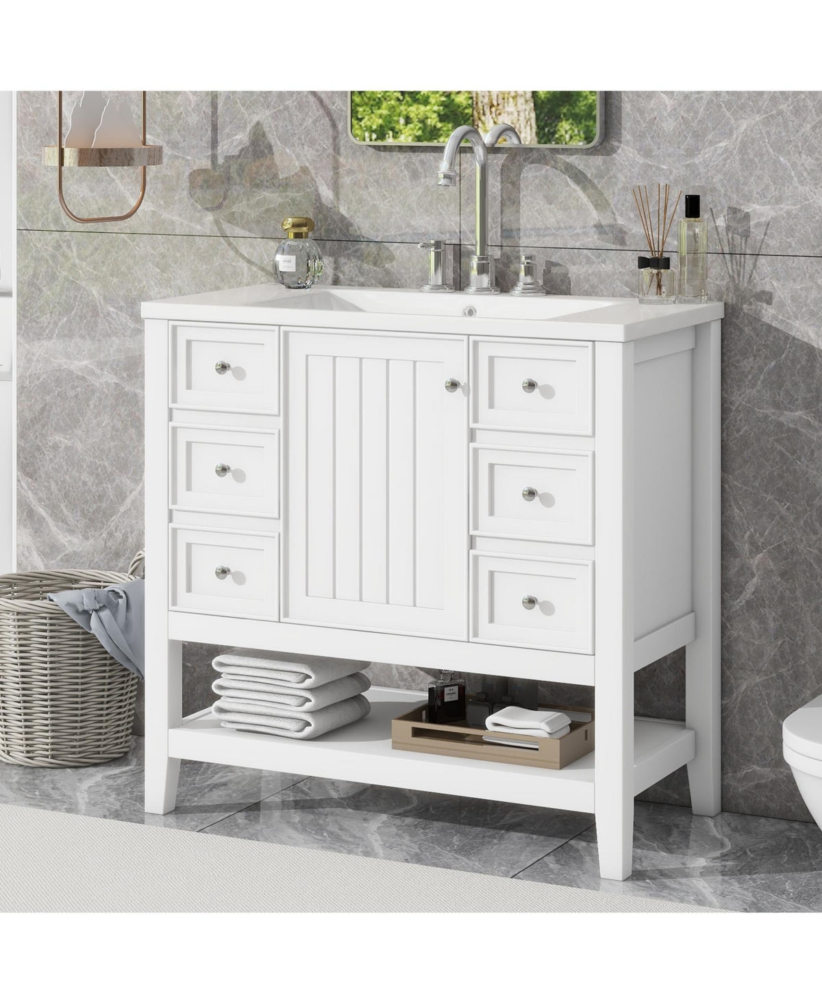 Click here for Cesicia 36in. Solid Wood and Mdf Board Bathroom Va... prices