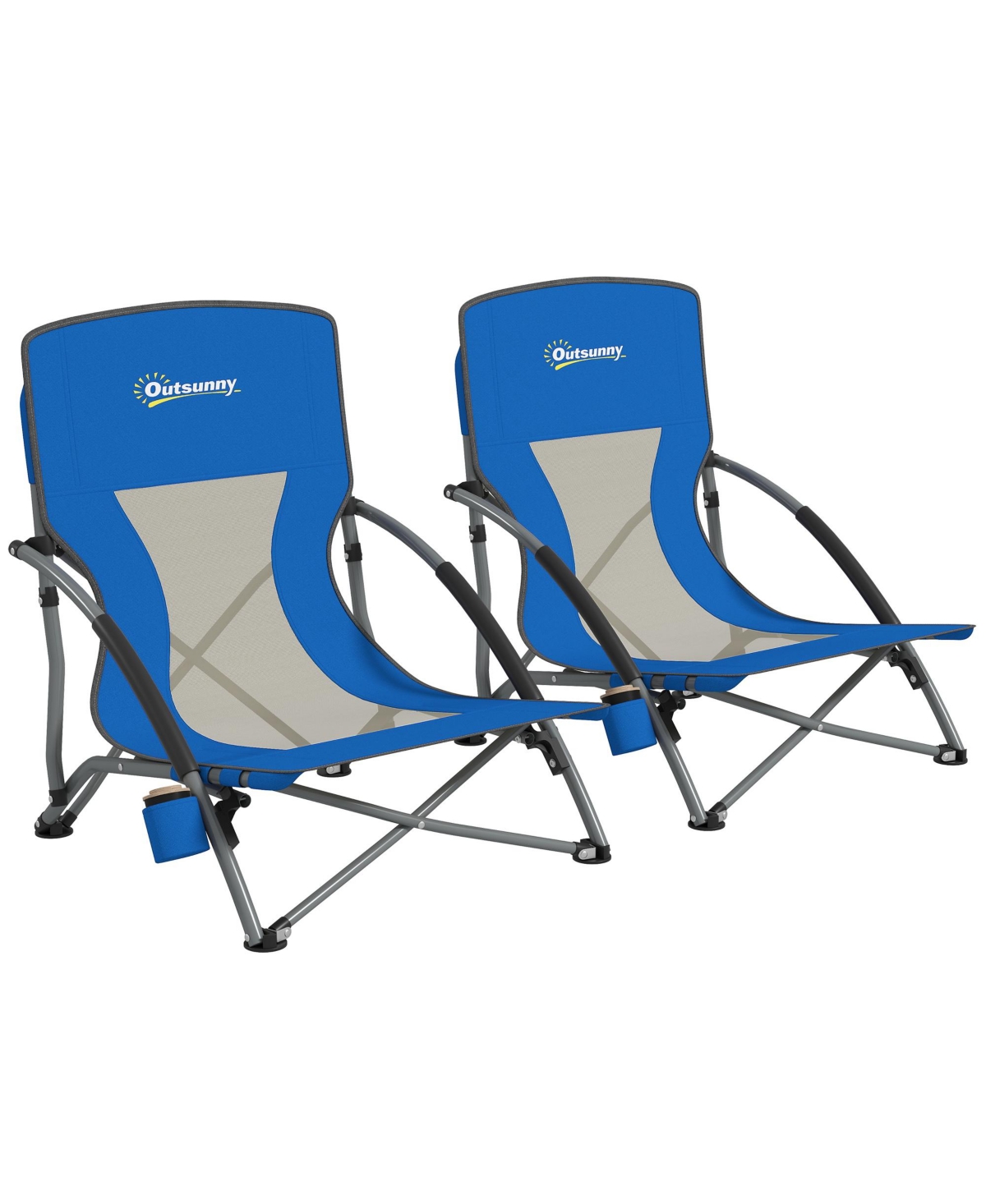 Click here for Outsunny Set of 2 Folding Beach Chair with Carry B... prices