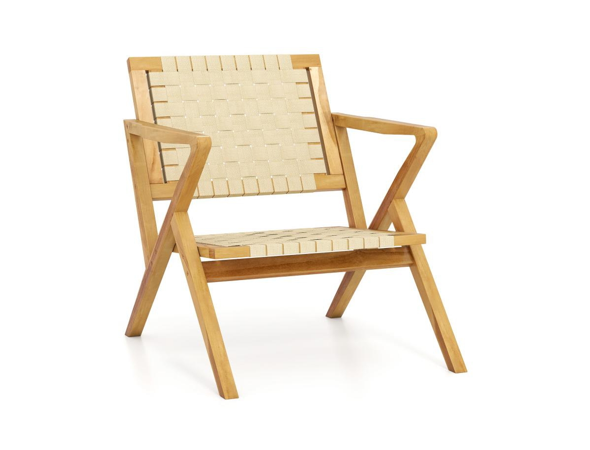Click here for Slickblue Teak Wood Patio Chair with Webbing Seat... prices