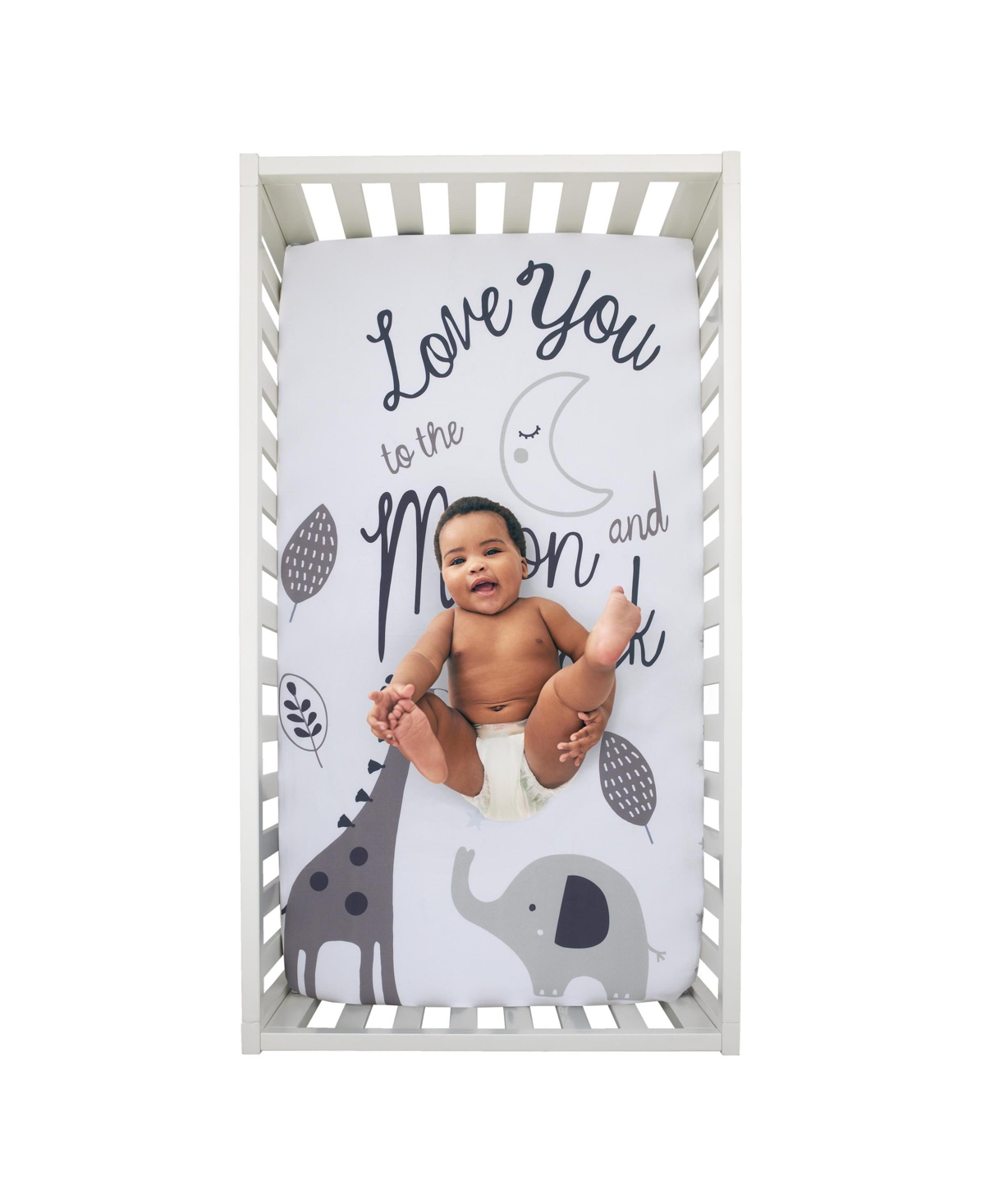 Click here for NoJo Love You To The Moon - 100 Cotton Grey and Wh... prices
