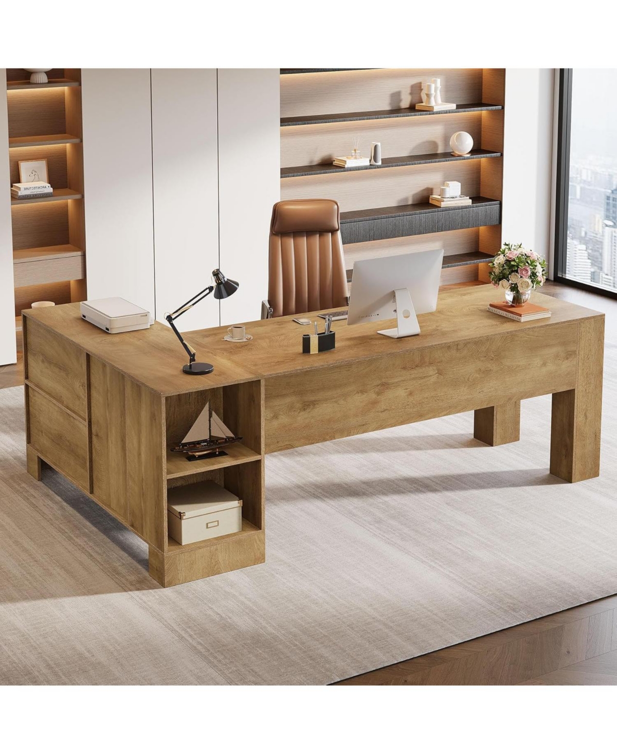 Click here for Tribesigns L-Shaped Executive Desk  78-Inch Office... prices