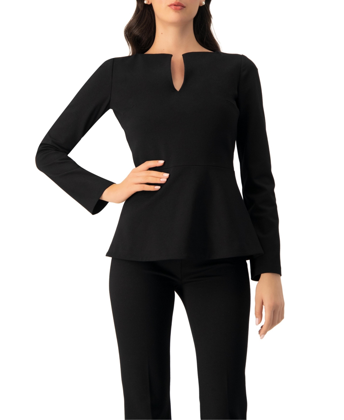 Click here for Ivonne Womens Straight Blouse with Back Zipper - B... prices