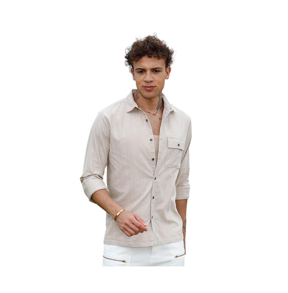 Click here for Campus Sutra Mens Multitrack-Striped Shirt - White prices