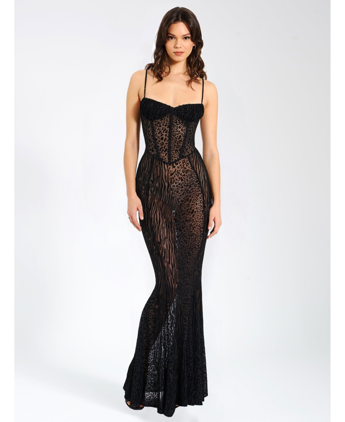 Click here for Miss Circle Womens Ulani Black Burnout Velvet Deta... prices