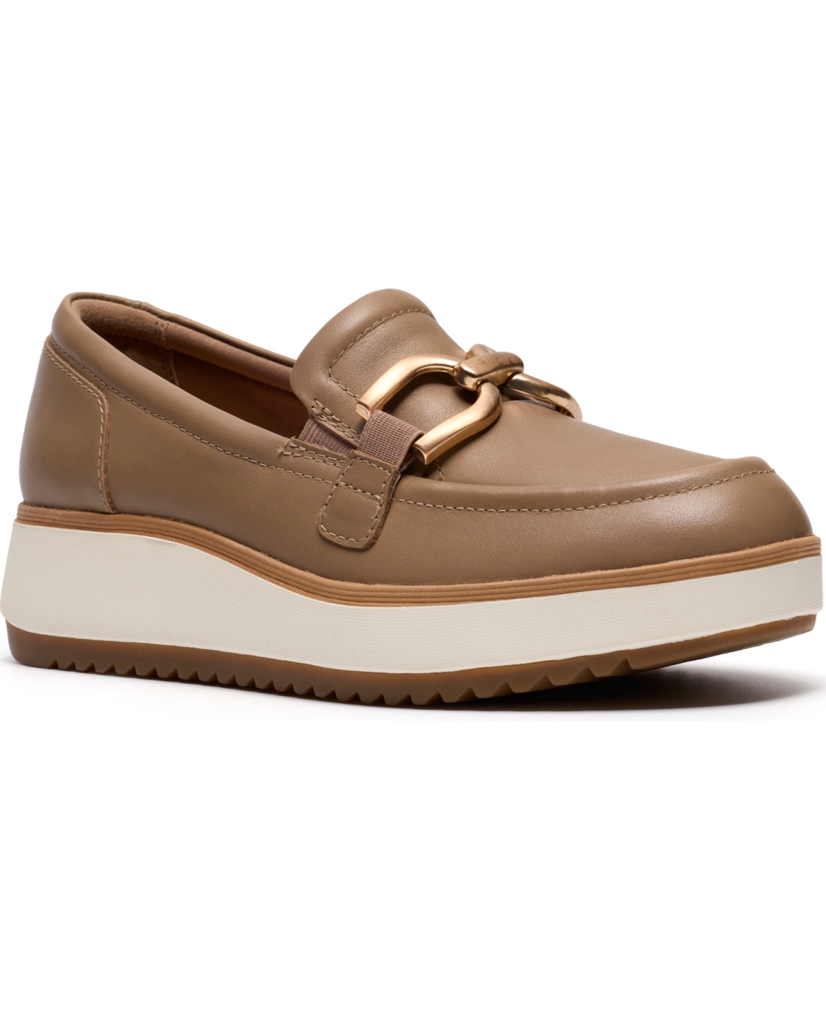 Click here for Clarks Womens Zylah Top Slip-On Loafers - Taupe Le... prices