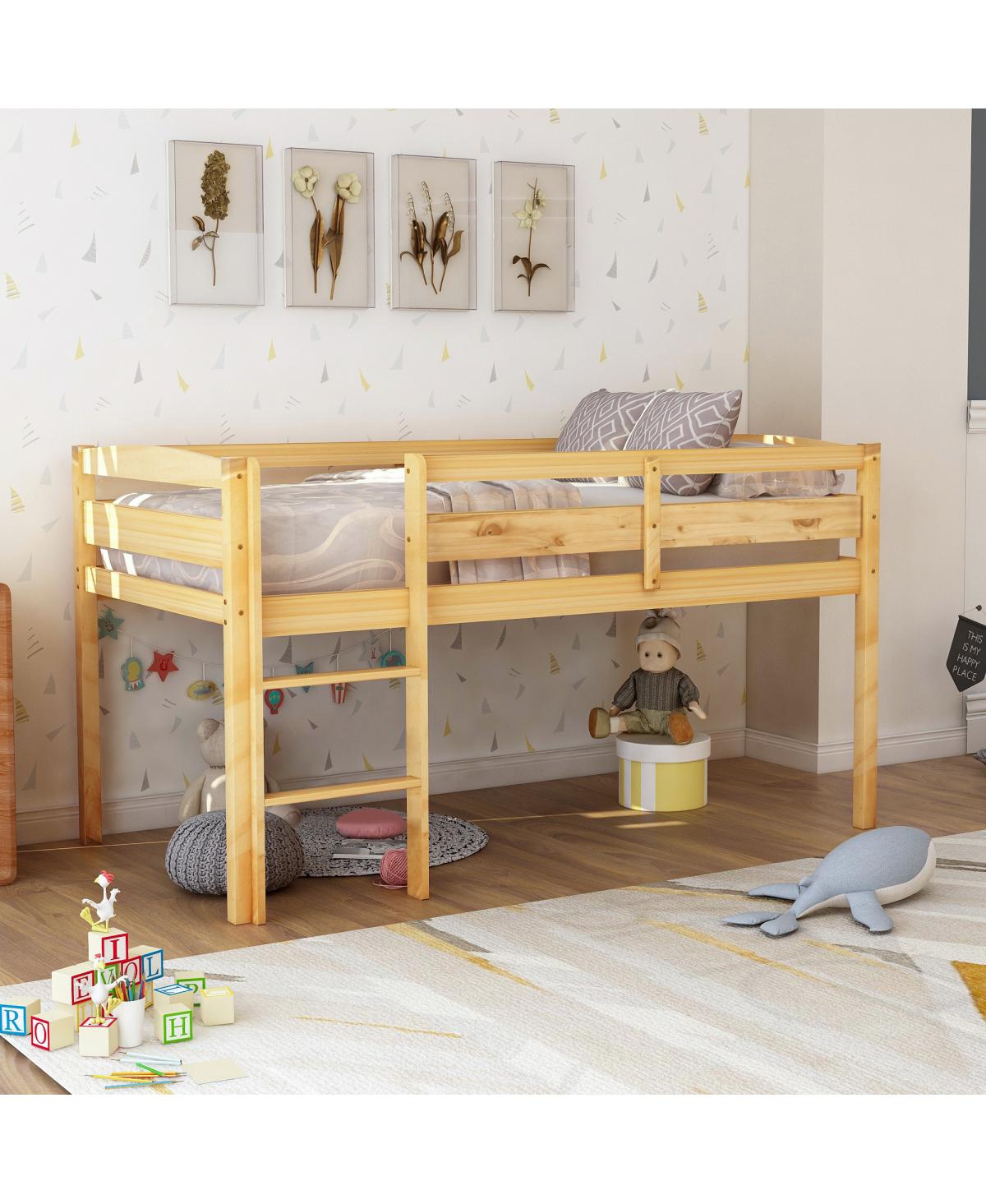 Click here for Streamdale Twin Wood Loft Bed Low Loft Beds with L... prices
