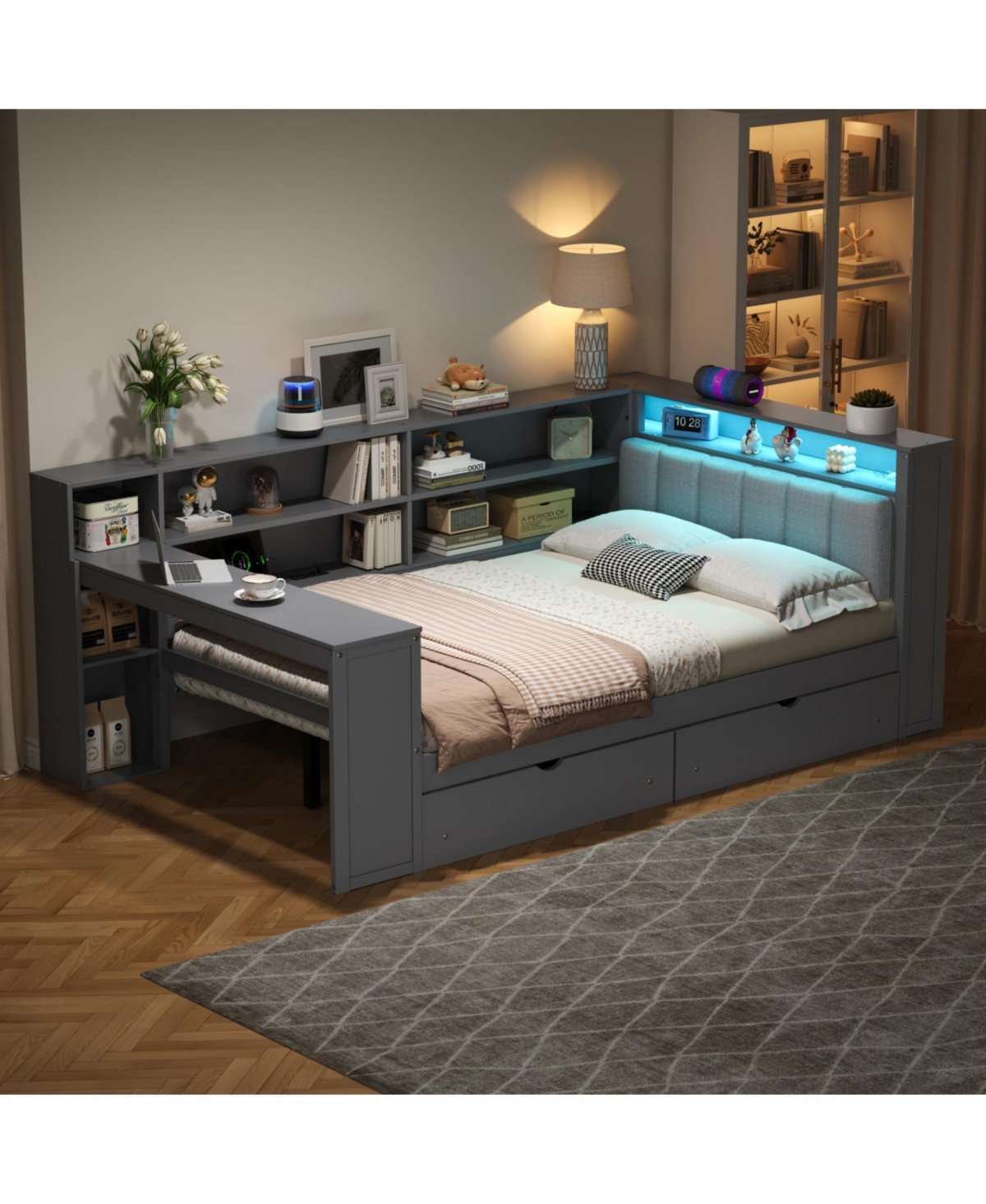 Click here for Streamdale Furniture Full Platform Bed with Storag... prices