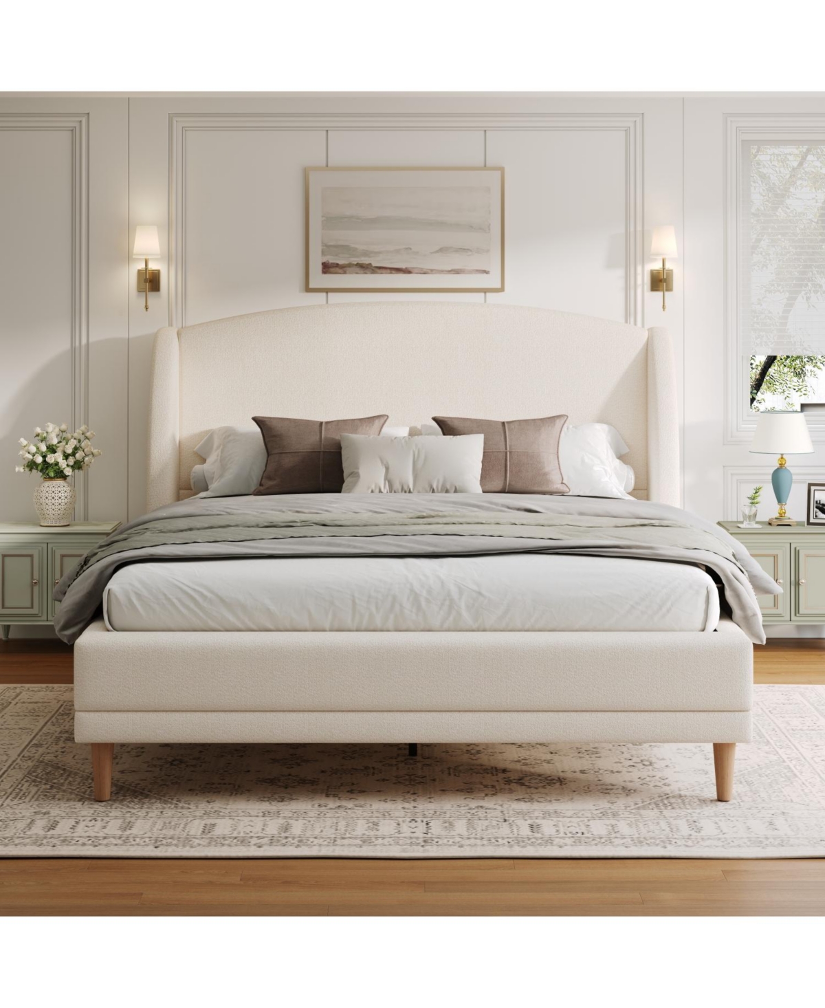 Click here for Streamdale Furniture Queen Upholstered Platform Be... prices