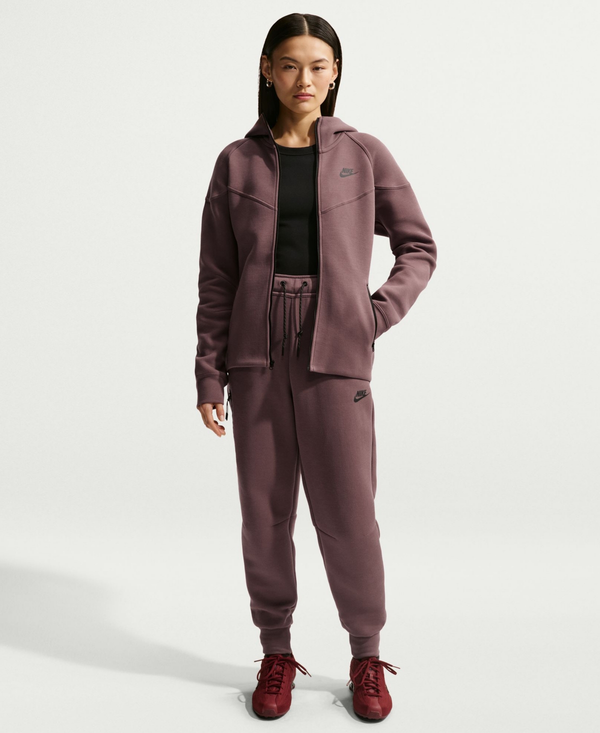 Nike Womens Sportswear Tech Fleece Windrunner Full-Zip Hoodie - Tattoo/black