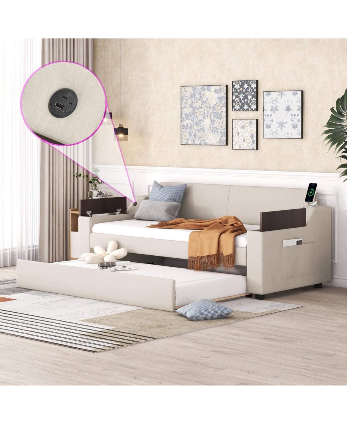 Click here for Streamdale Furniture Twin Size Upholstery Daybed w... prices