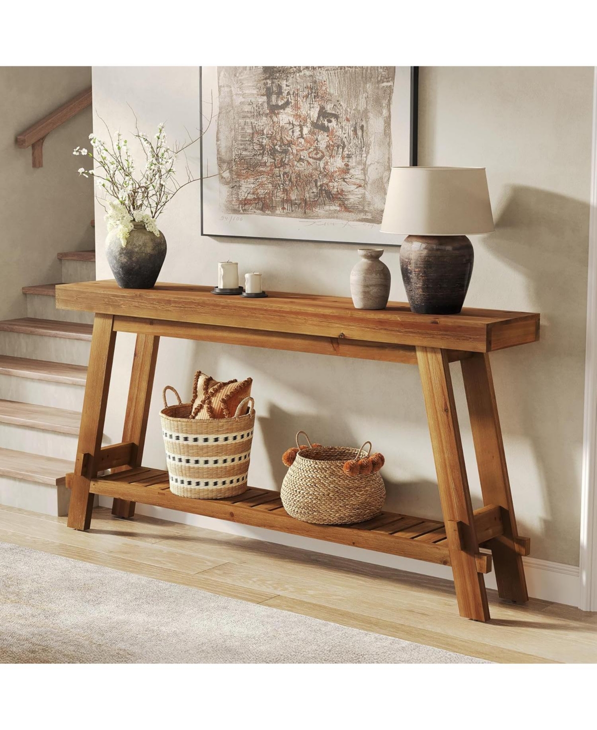 Click here for Tribesigns 63" Solid Wood Console Table  2-Ti... prices