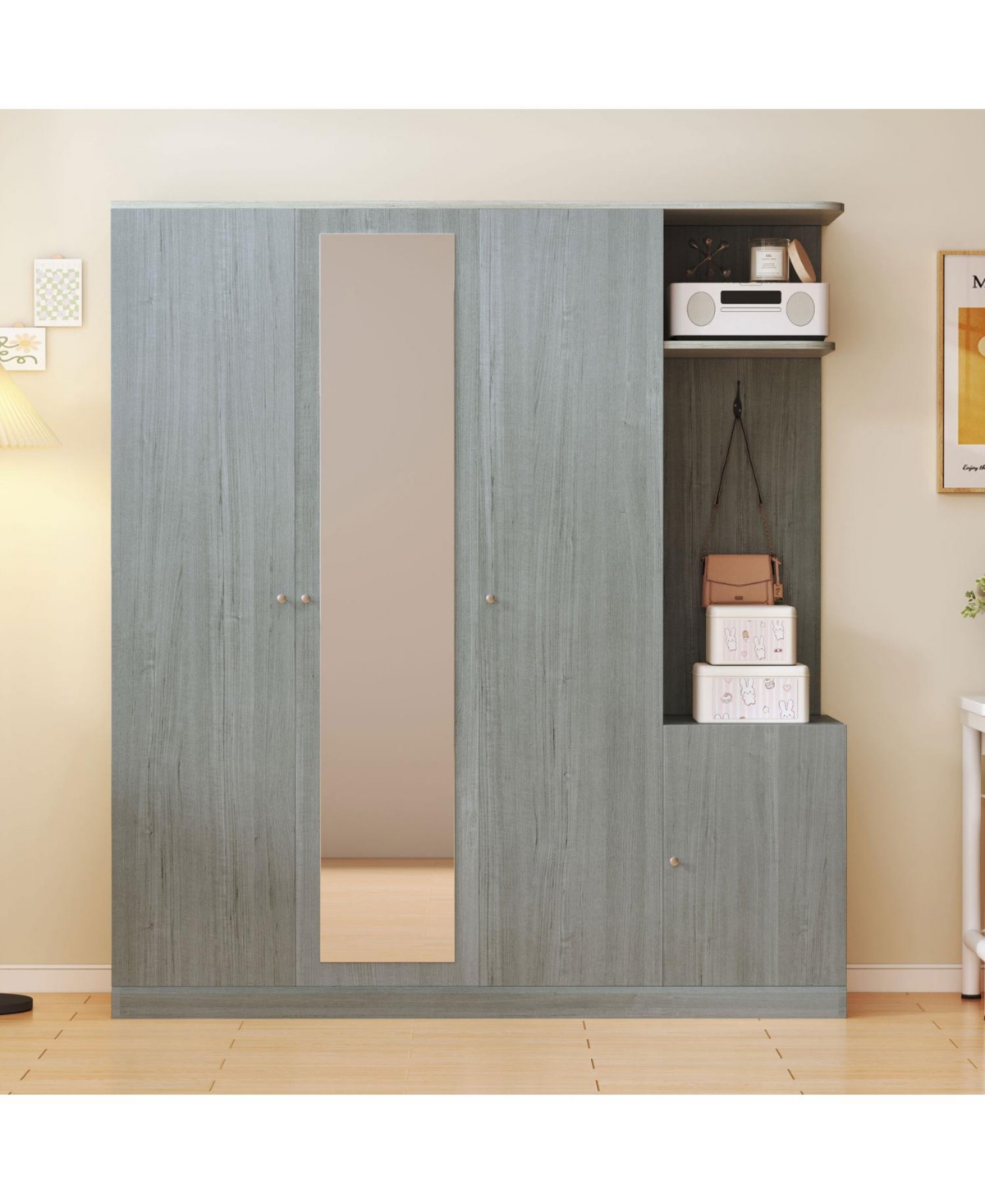 Click here for Streamdale Furniture 4-Door Wardrobe with Shelves... prices