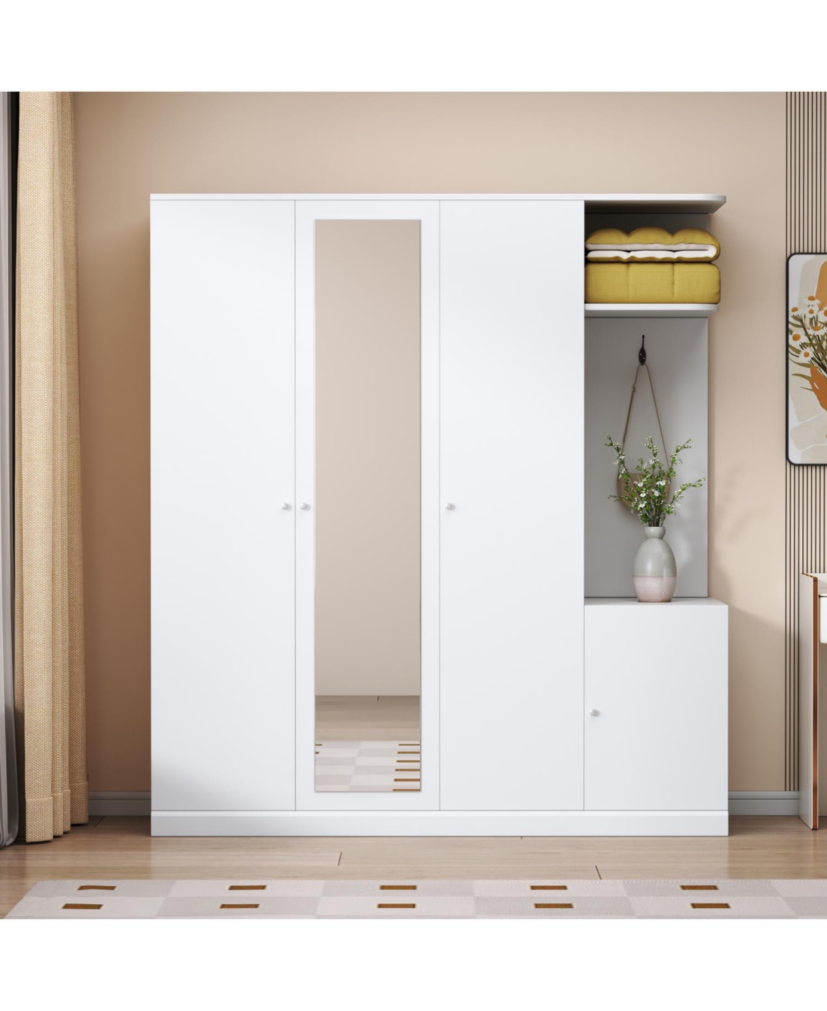 Click here for Streamdale Furniture 4-Door Wardrobe with Shelves... prices