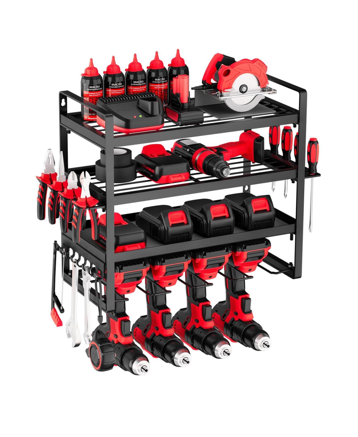 Click here for Mecale Wall-Mount Power Tool Organizer  4-Tier Sto... prices