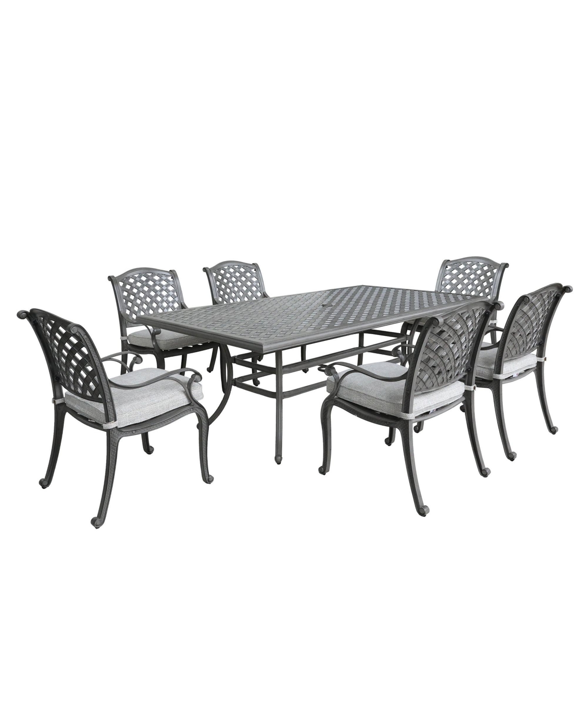Click here for Lucky One Mondawe 7-Piece Cast Aluminum Arm Chairs... prices