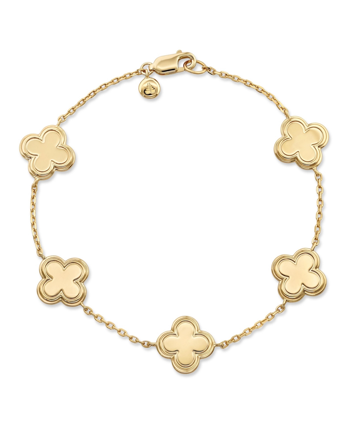 Click here for Devata Contour-lined Clover Bracelet in Gold Plate... prices
