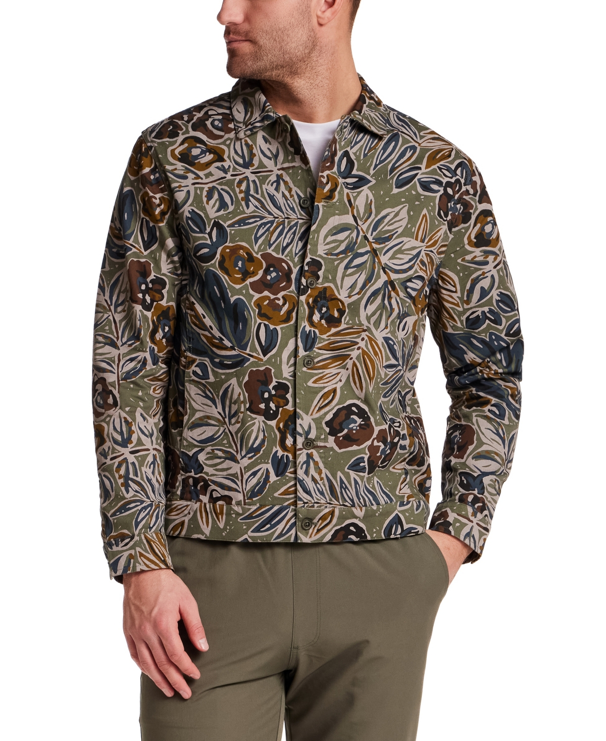 Click here for Vintage & Black Mens Floral Twill Trucker Jacket -... prices