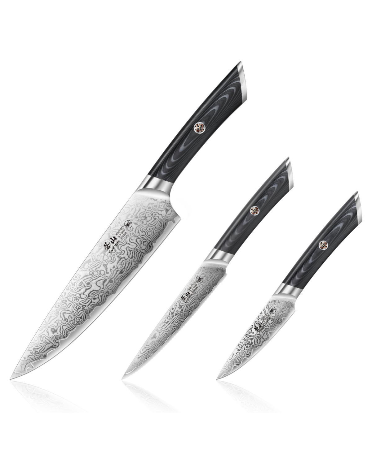 Click here for Cangshan Kuro Series Steel 3-Pc. Starter Knife Set... prices