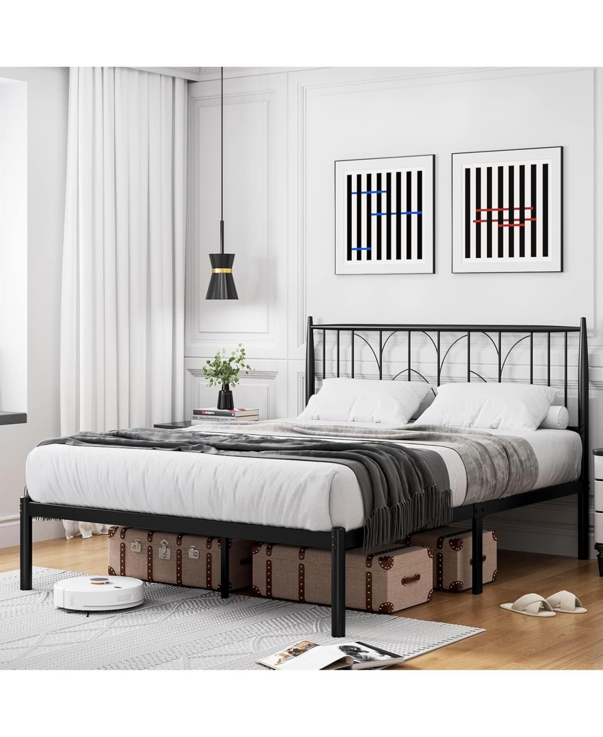 Click here for gaomon Bed Frame with Headboard  Metal Platform Be... prices
