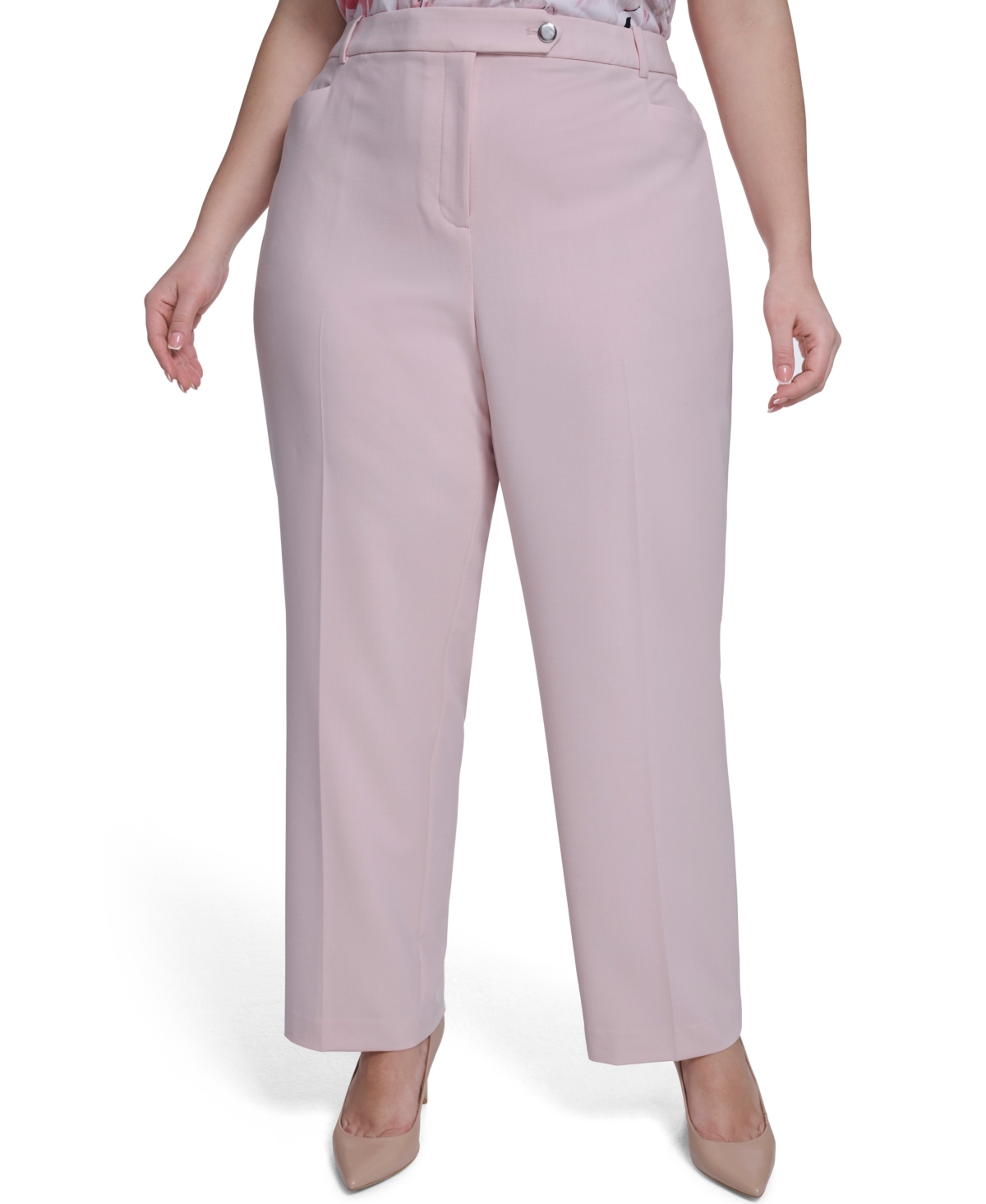 Click here for Calvin Klein Plus Size Modern Fit Pants - Petal prices