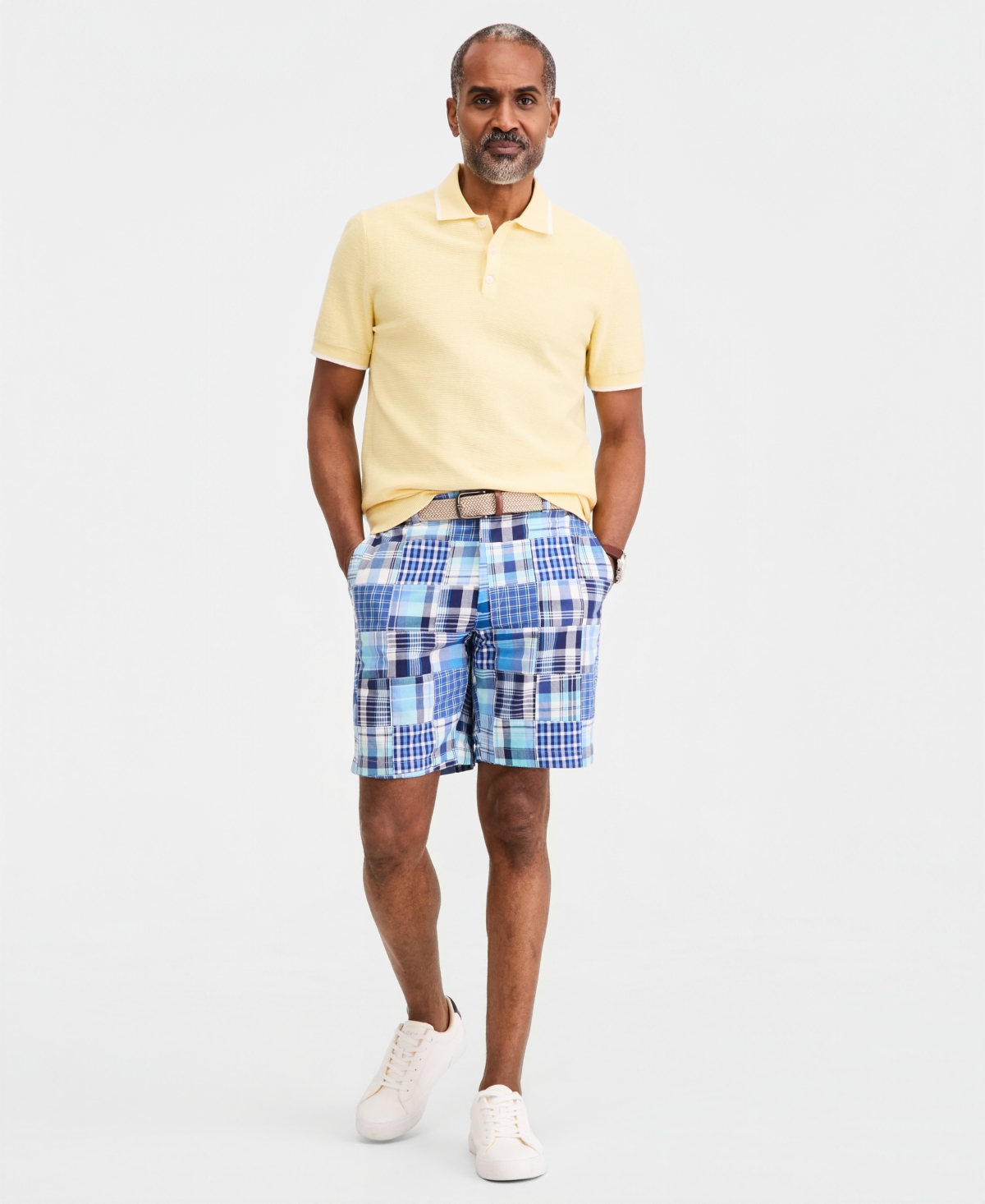 Click here for Club Room Mens Regular-Fit Madras Plaid Patchwork... prices