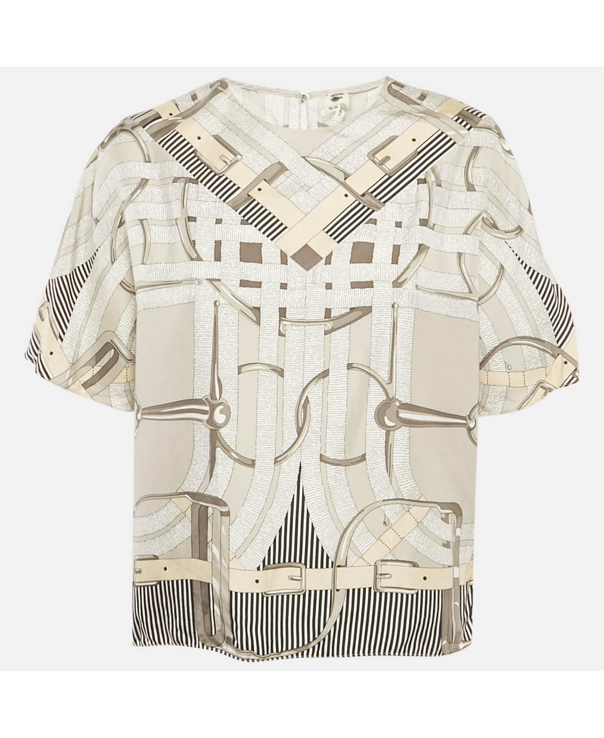 Click here for Pre-Owned Hermes Womens Grey Printed Silk Mors A J... prices