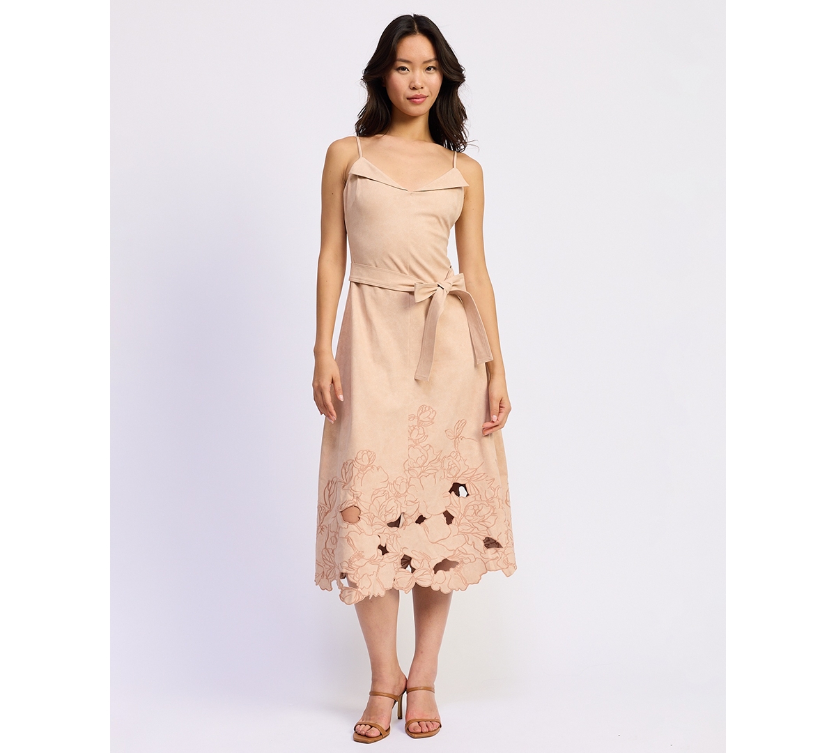 Click here for En Saison Womens Donna V-Neck Midi Dress - Blush prices