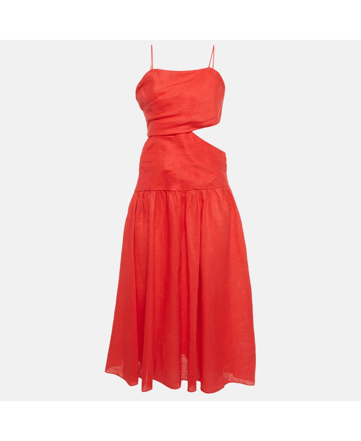 Click here for Pre-Owned Zimmermann Womens Red Linen Cut Out Midi... prices