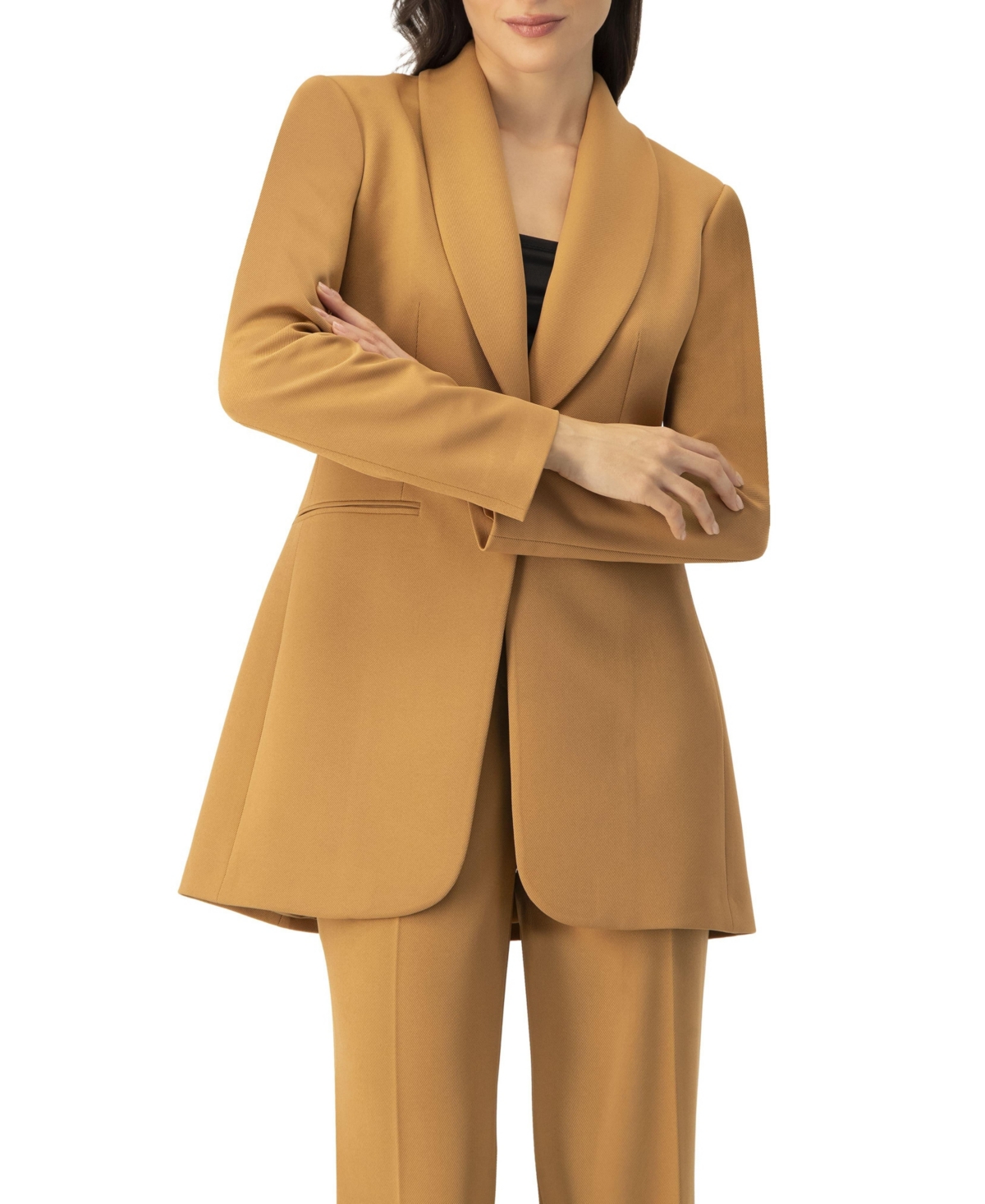 Click here for Ivonne Womens Single-Button Shawl Lapel Blazer - C... prices