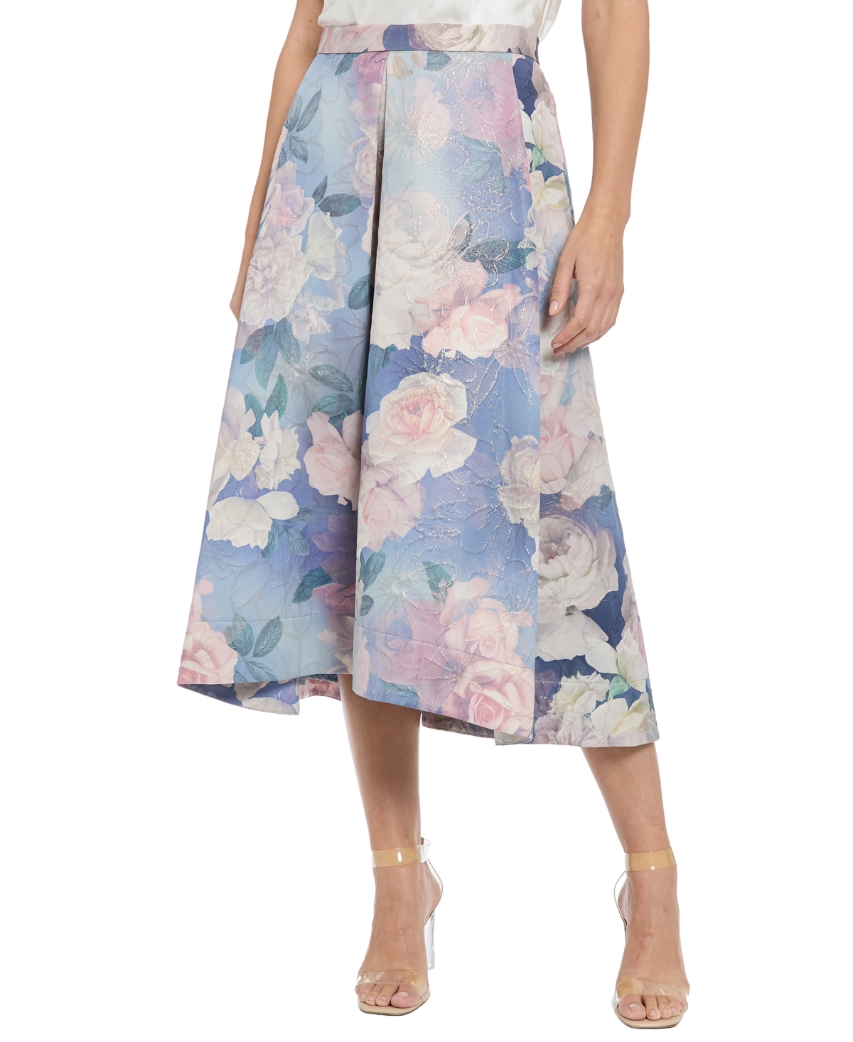 Click here for Muse Womens Pleated Organza Skirt - Blue/Blush prices