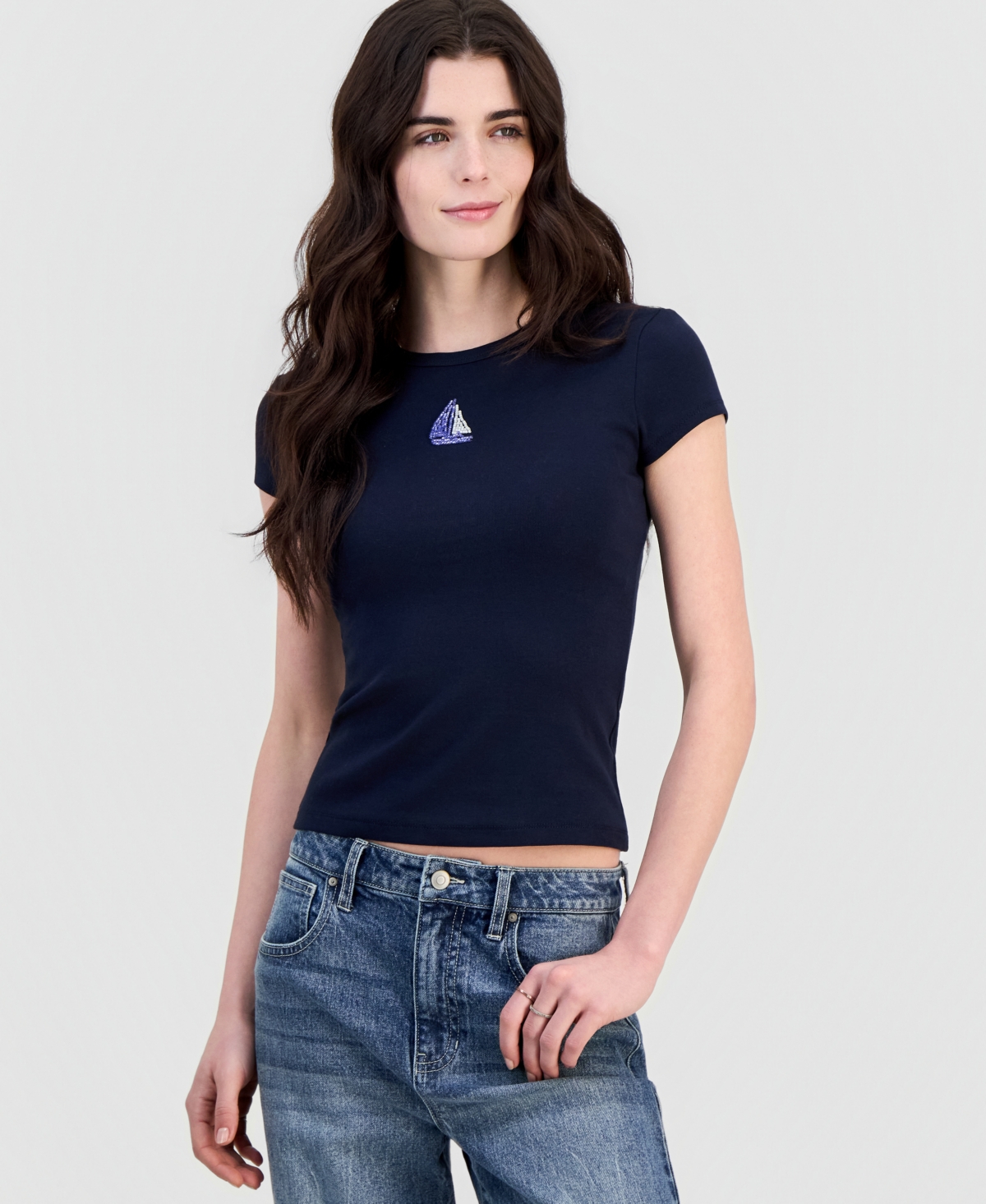 Click here for Just Polly Juniors Beachy Beaded Short-Sleeve T-Sh... prices