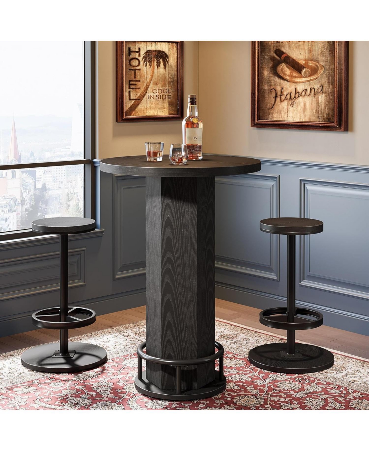 Click here for Tribesigns Round Bar Table with 2 Chairs  Industri... prices