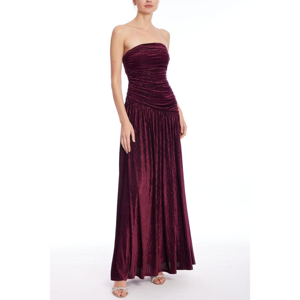 Click here for Jewel Badgley Mischka Womens Katia Strapless Ruche... prices