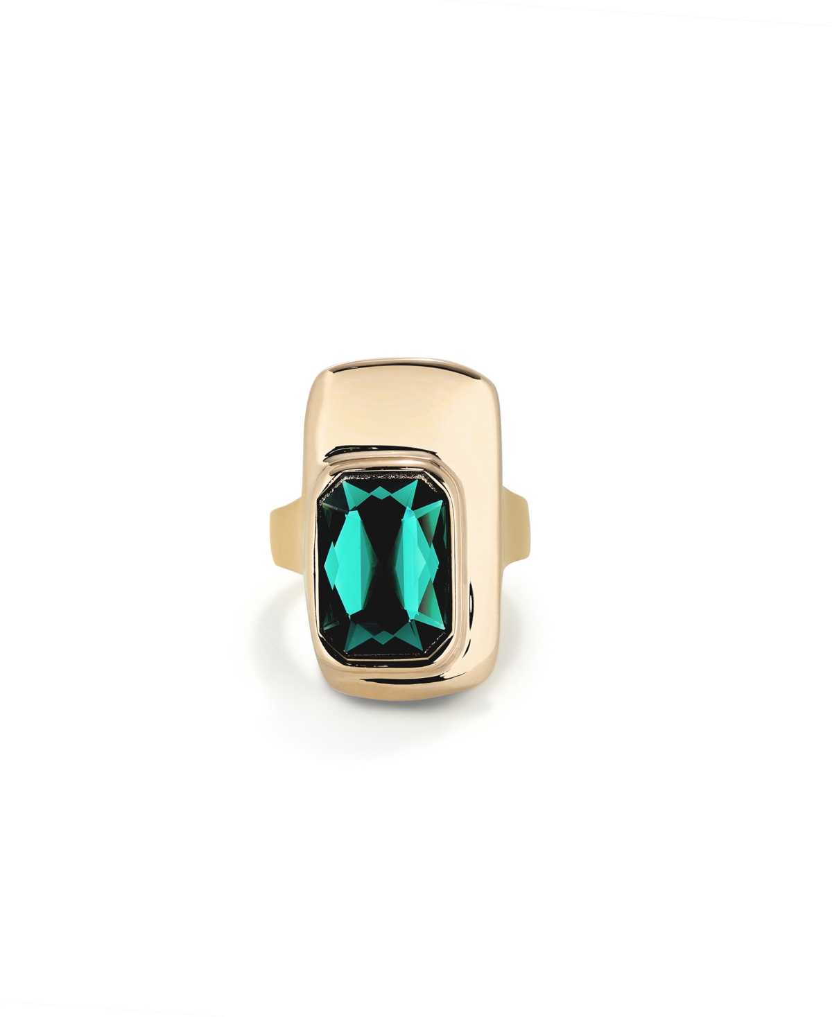 Click here for UNOde50 18K Gold-Plated Metal Alloy Ring with Gree... prices