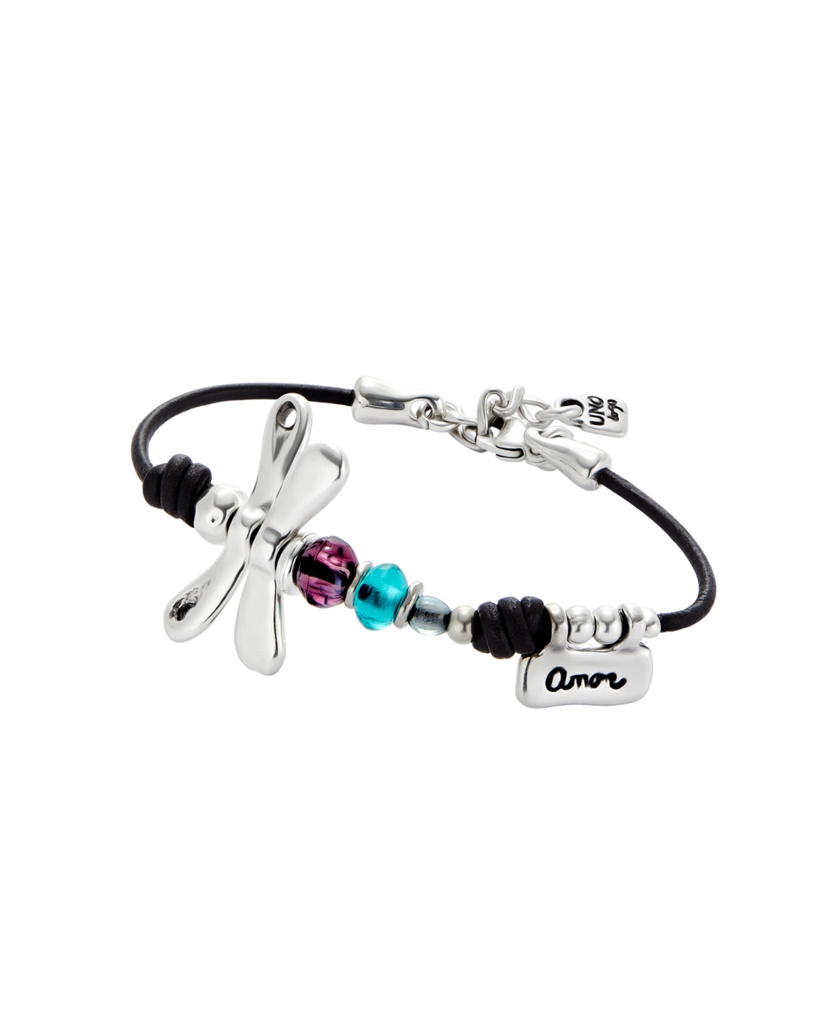 Click here for UNOde50 Leather Bracelet featuring a Dragonfly Pla... prices
