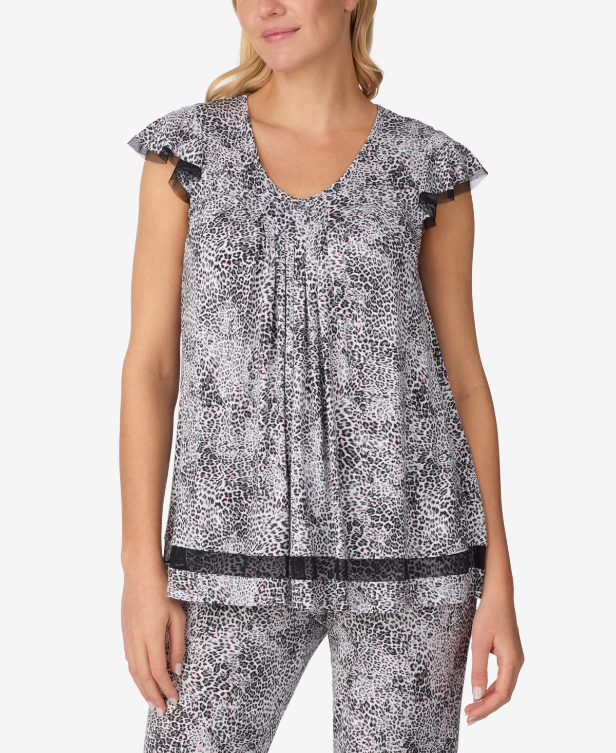 Click here for Ellen Tracy Yours to Love Short Sleeve Top - Leopa... prices