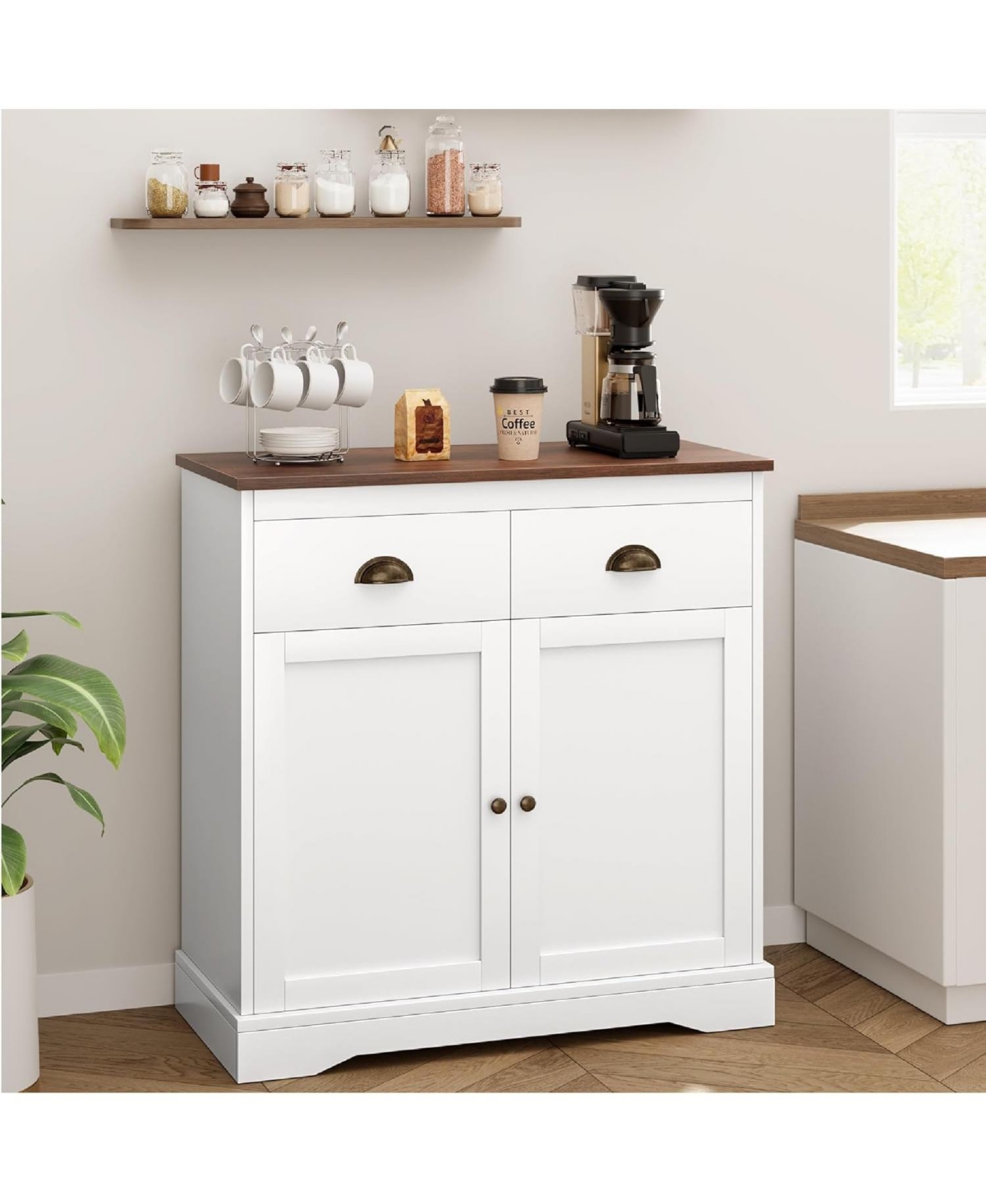 Click here for gaomon Coffee Bar Cabinet  Modern Farmhouse Buffet... prices