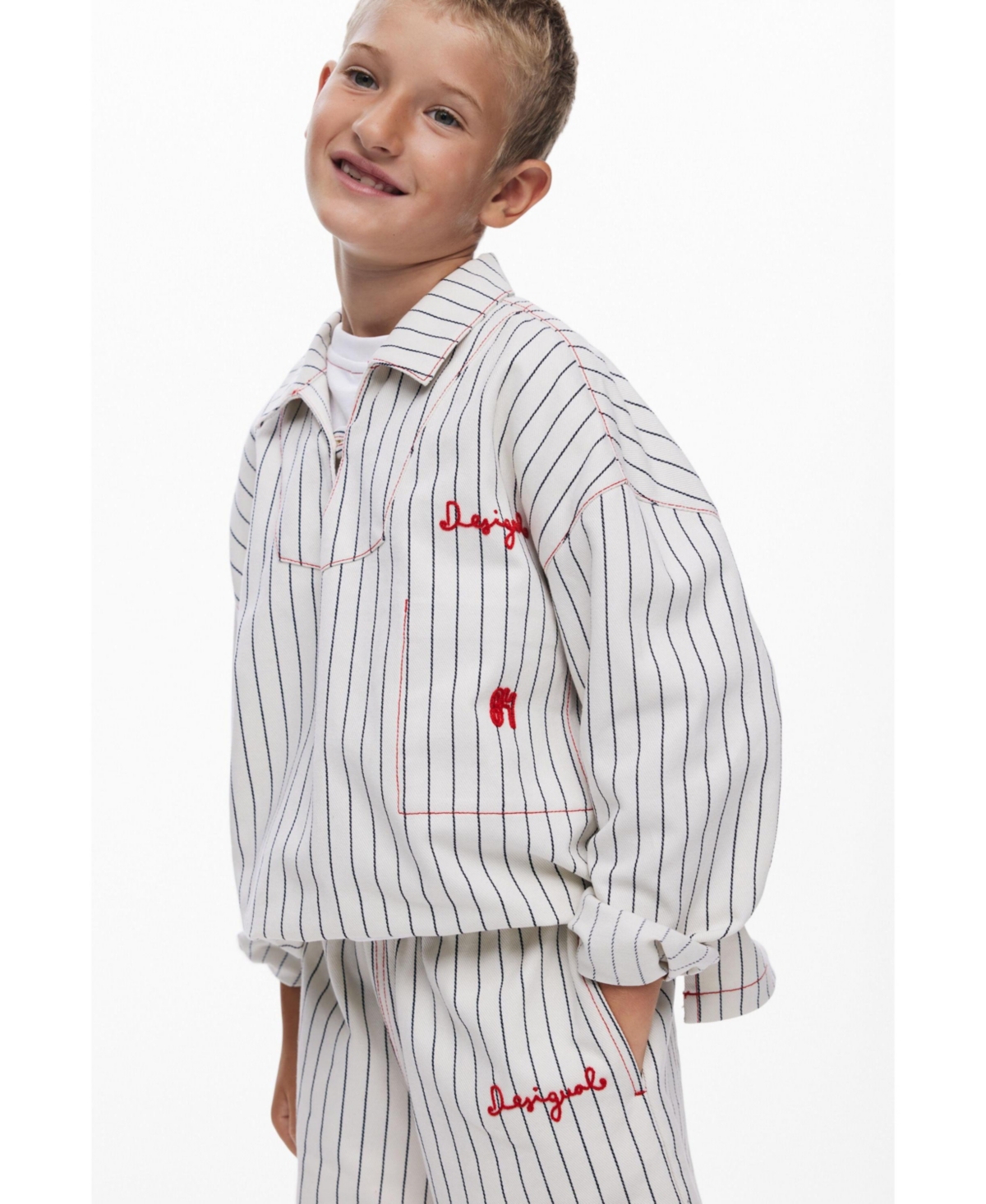 Click here for Desigual Boys Boyss Striped shirt with embroidery... prices