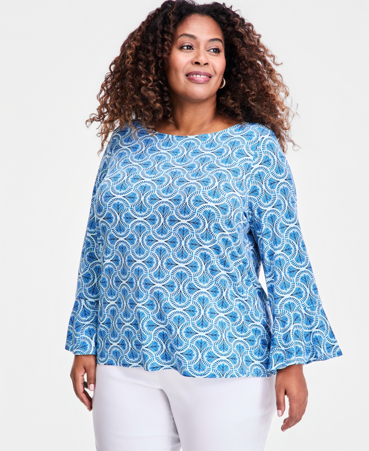 Click here for Jm Collection Plus Size Winding Leaves Flare Sleev... prices