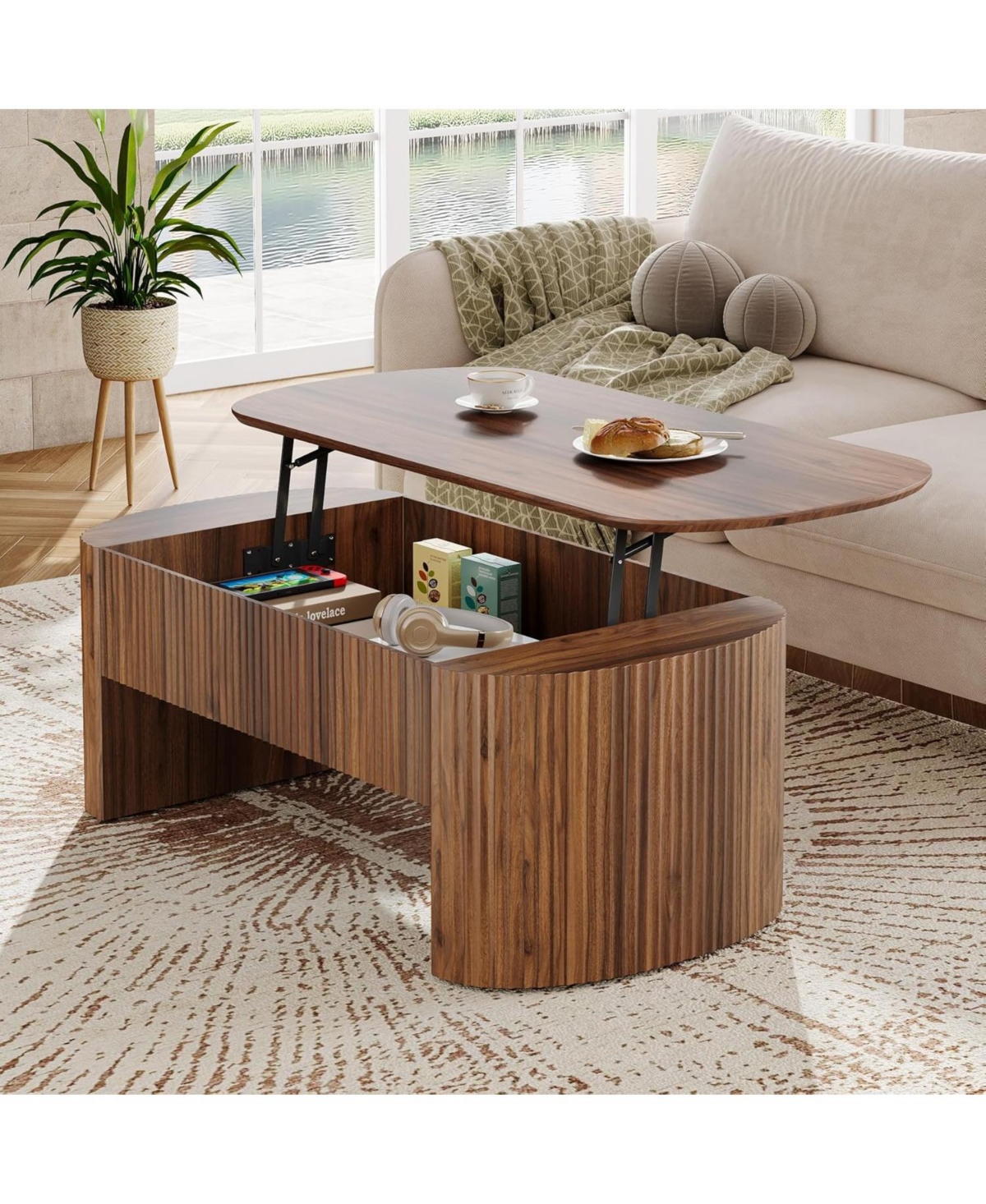 Click here for Tribesigns 47-Inch Oval Lift Top Coffee Table with... prices