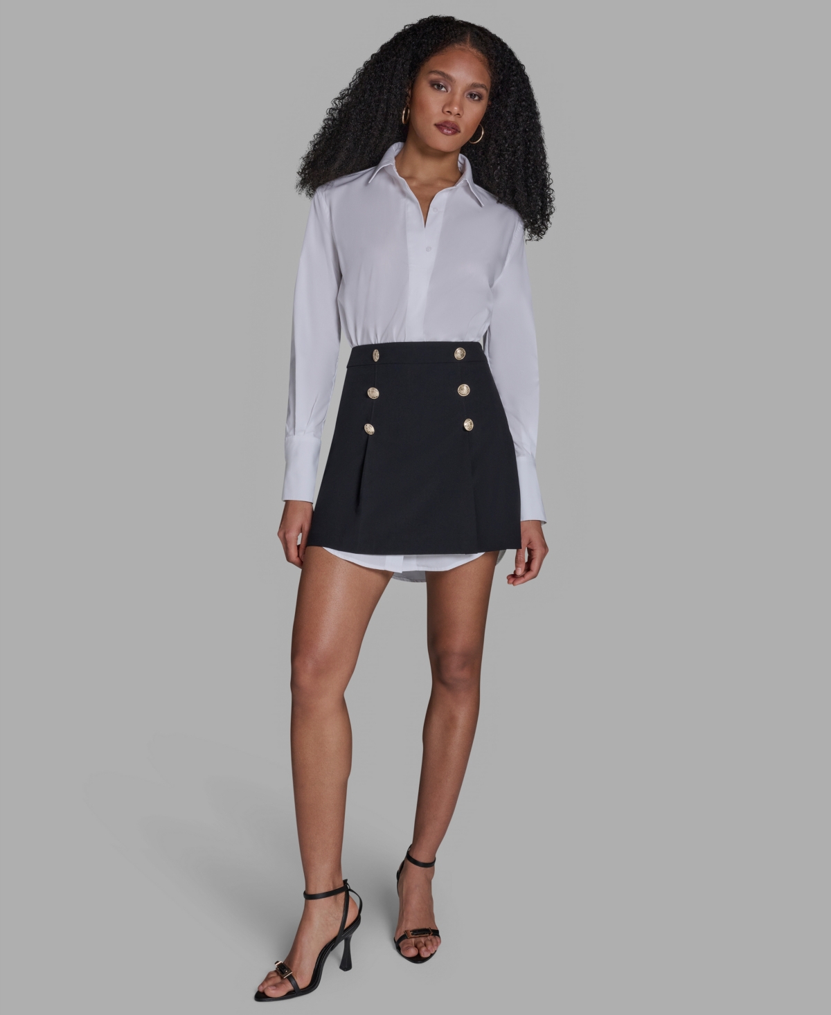 Click here for Bcbg Womens Collared Neck Layered Mini Dress - Bla... prices