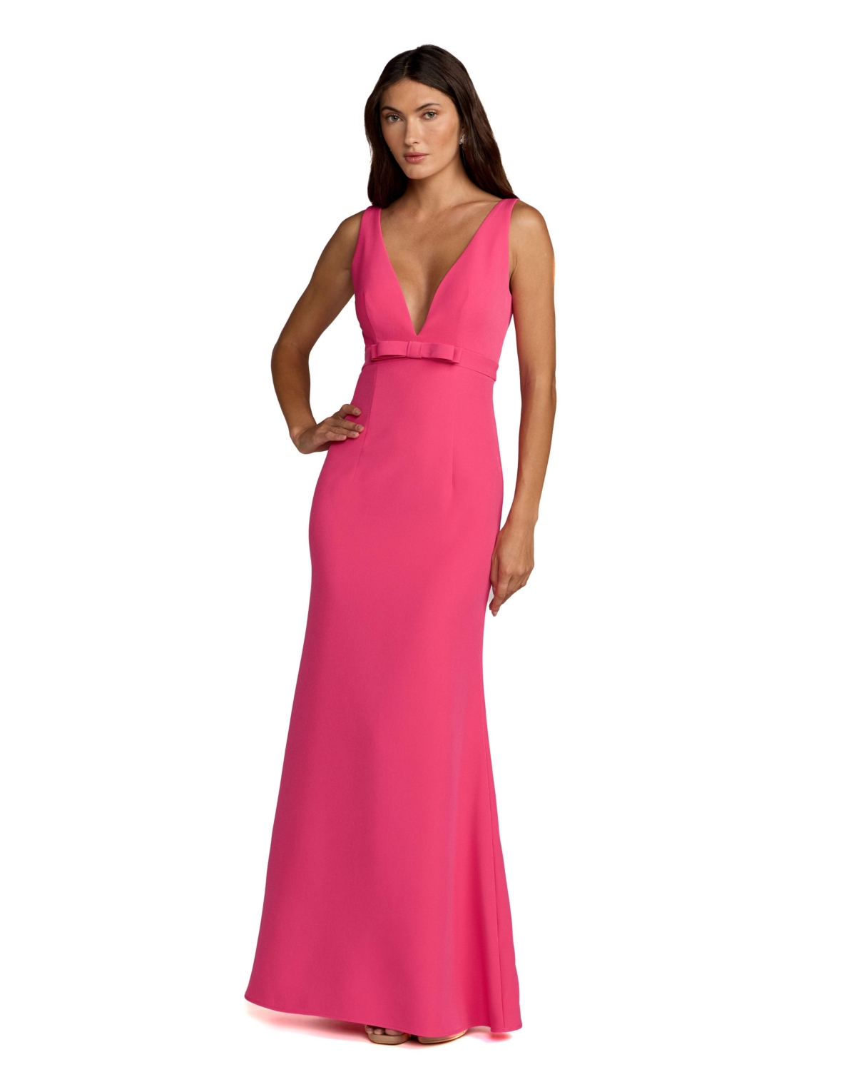 Click here for Mac Duggal Womens Crepe Sleeveless V Neck Sheath G... prices