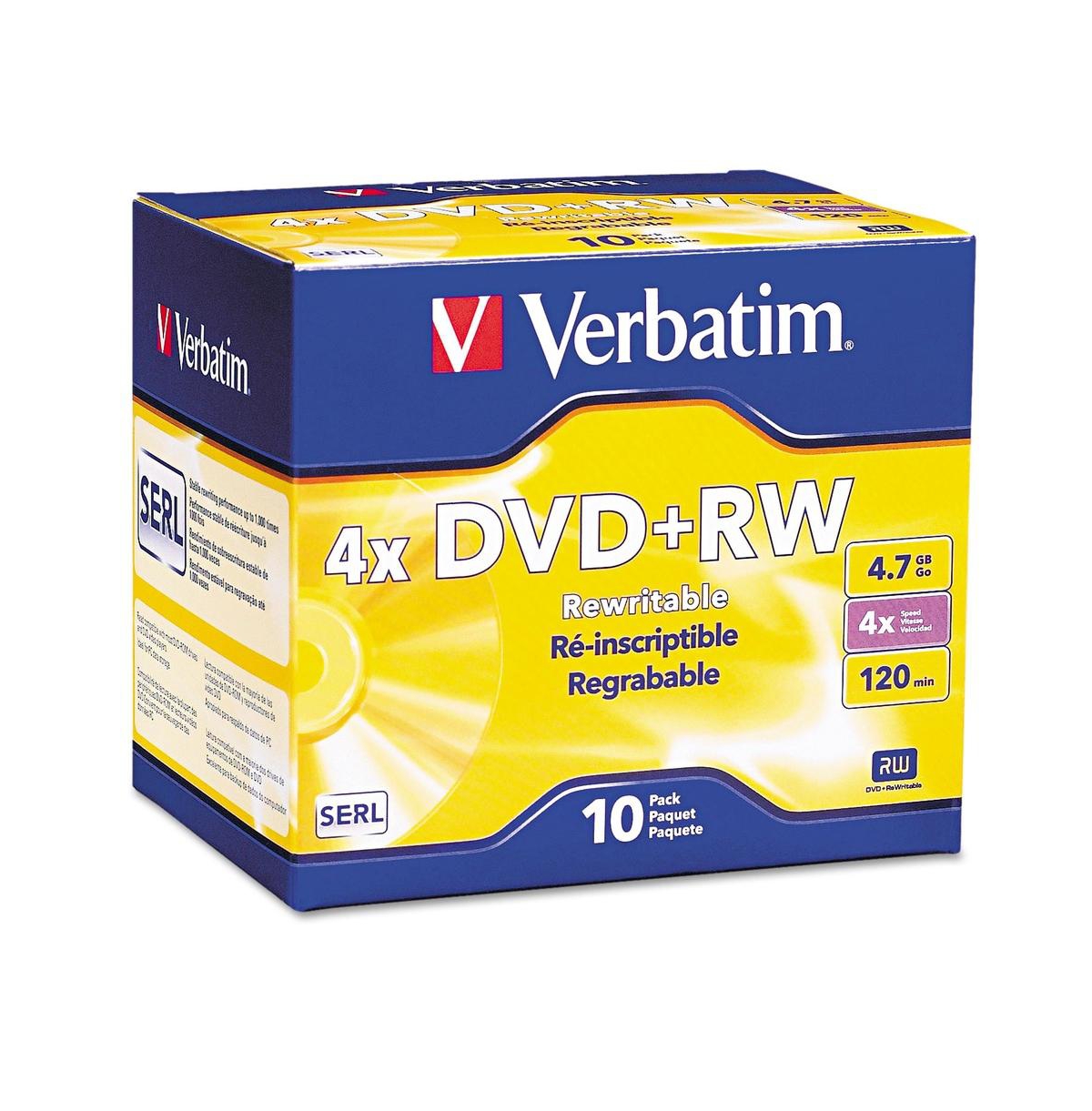 Click here for Verbatim 94839 4.7 Gb Dvd+Rw Rewritable Disc - Sil... prices