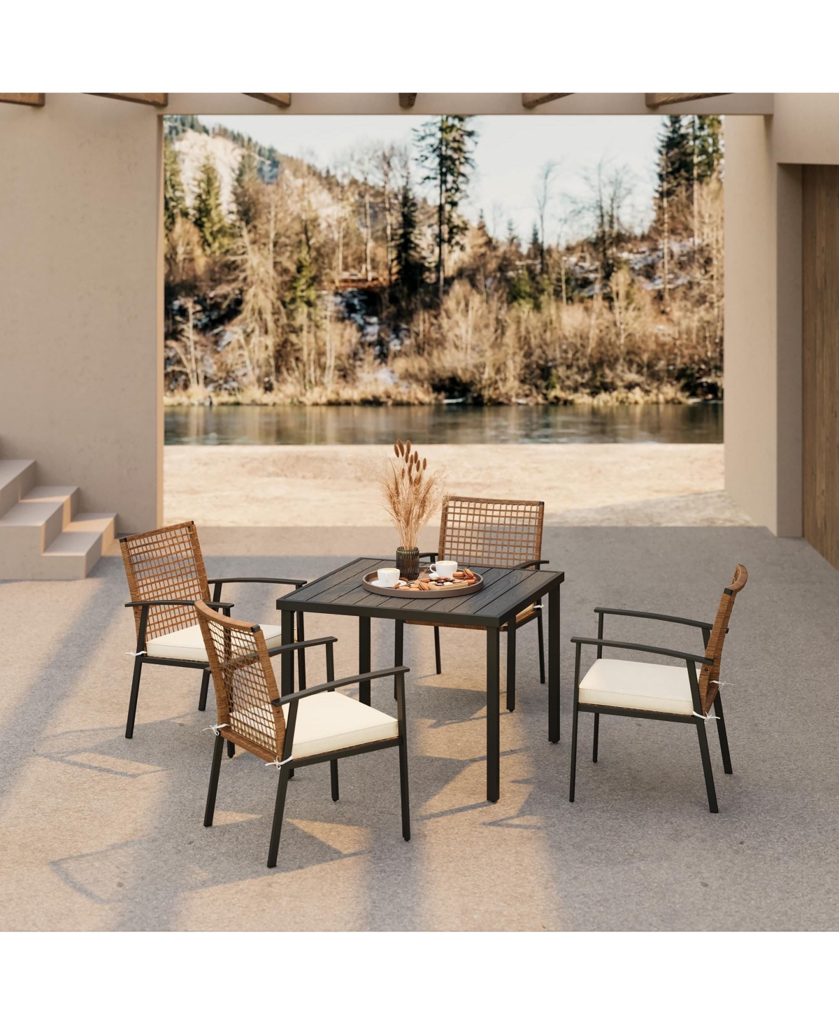 Click here for Decksplore 5 Pieces Outdoor Patio Dining Set Wicke... prices